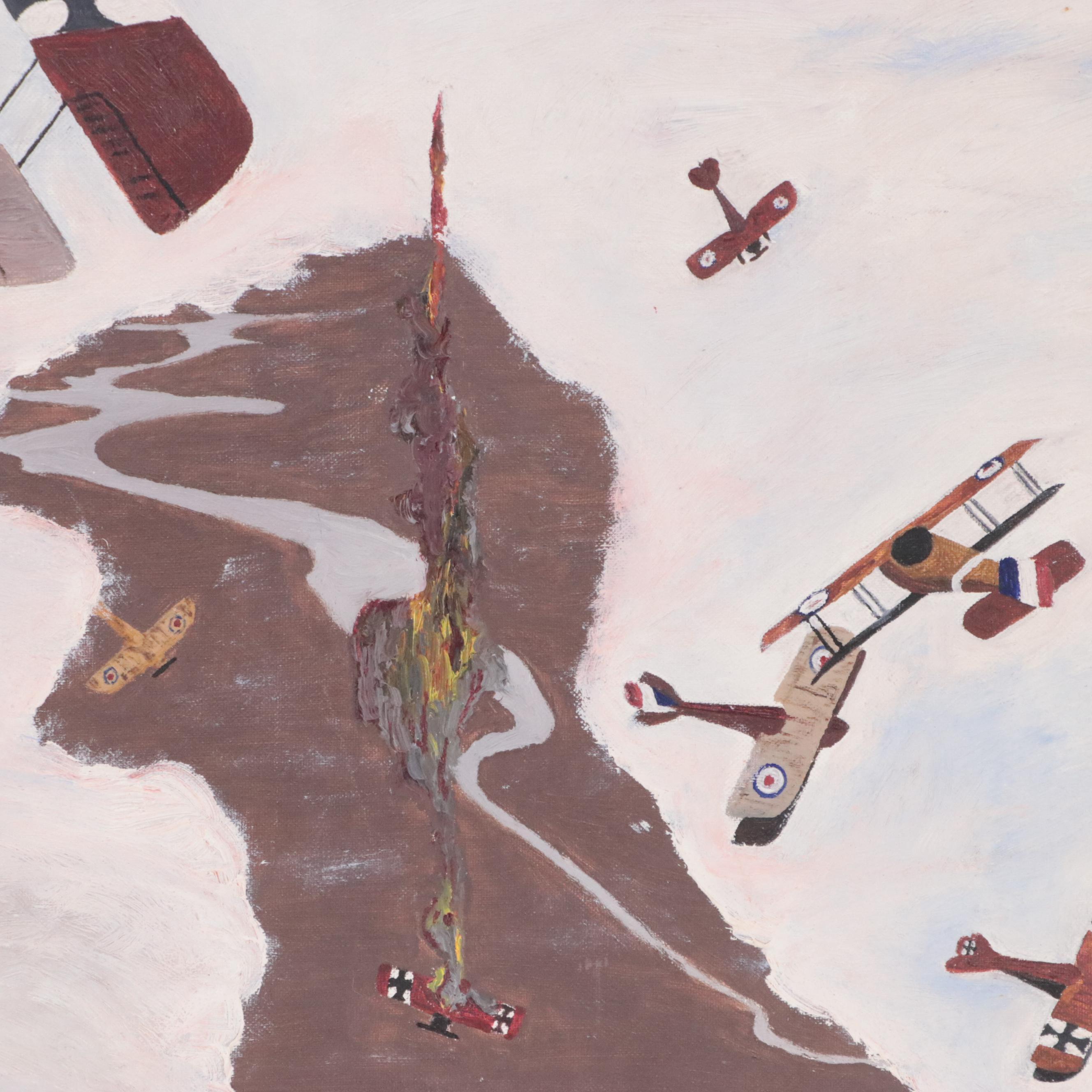 Oil Painting of WWI-Era Dogfight | Everything But The House
