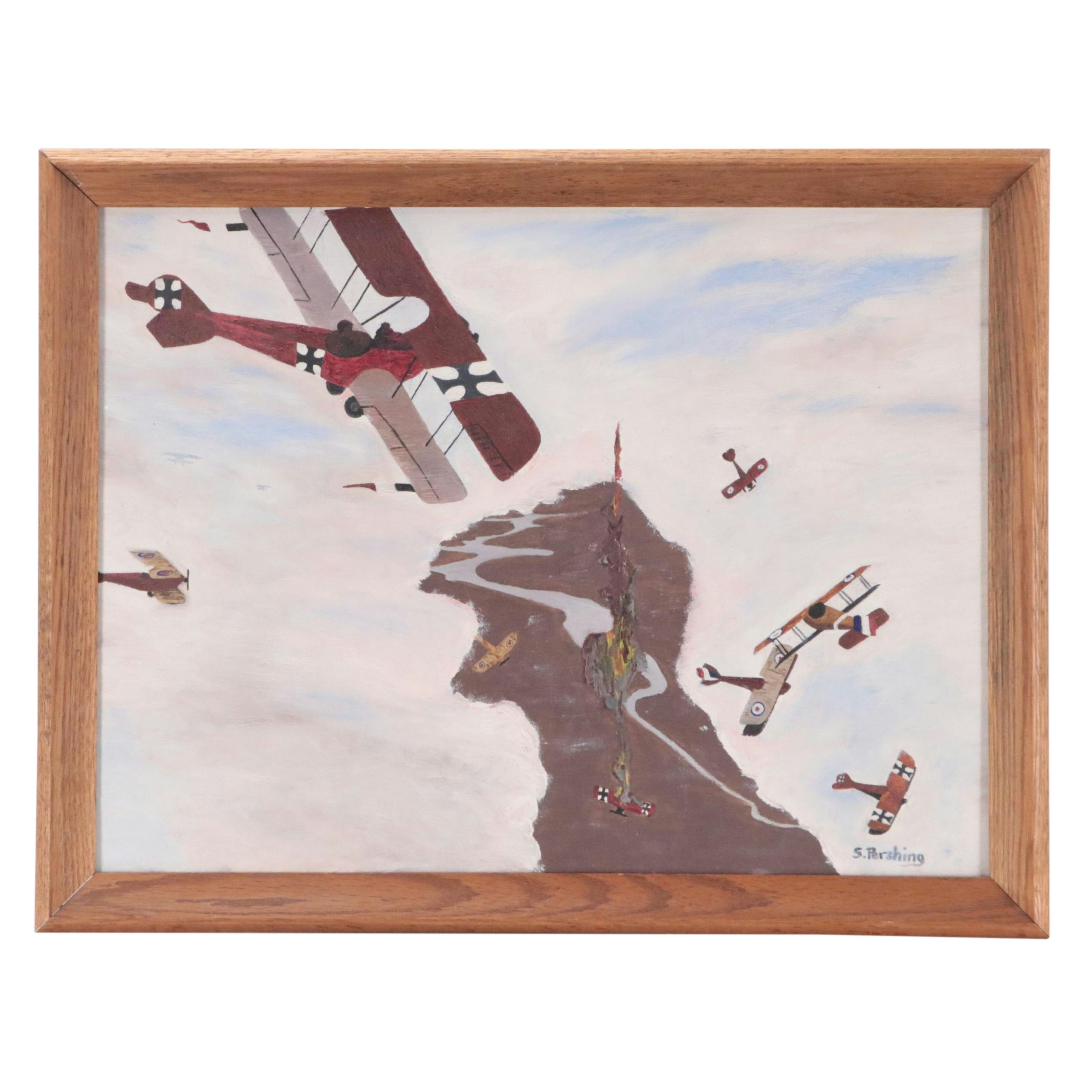 Oil Painting of WWI-Era Dogfight | Everything But The House