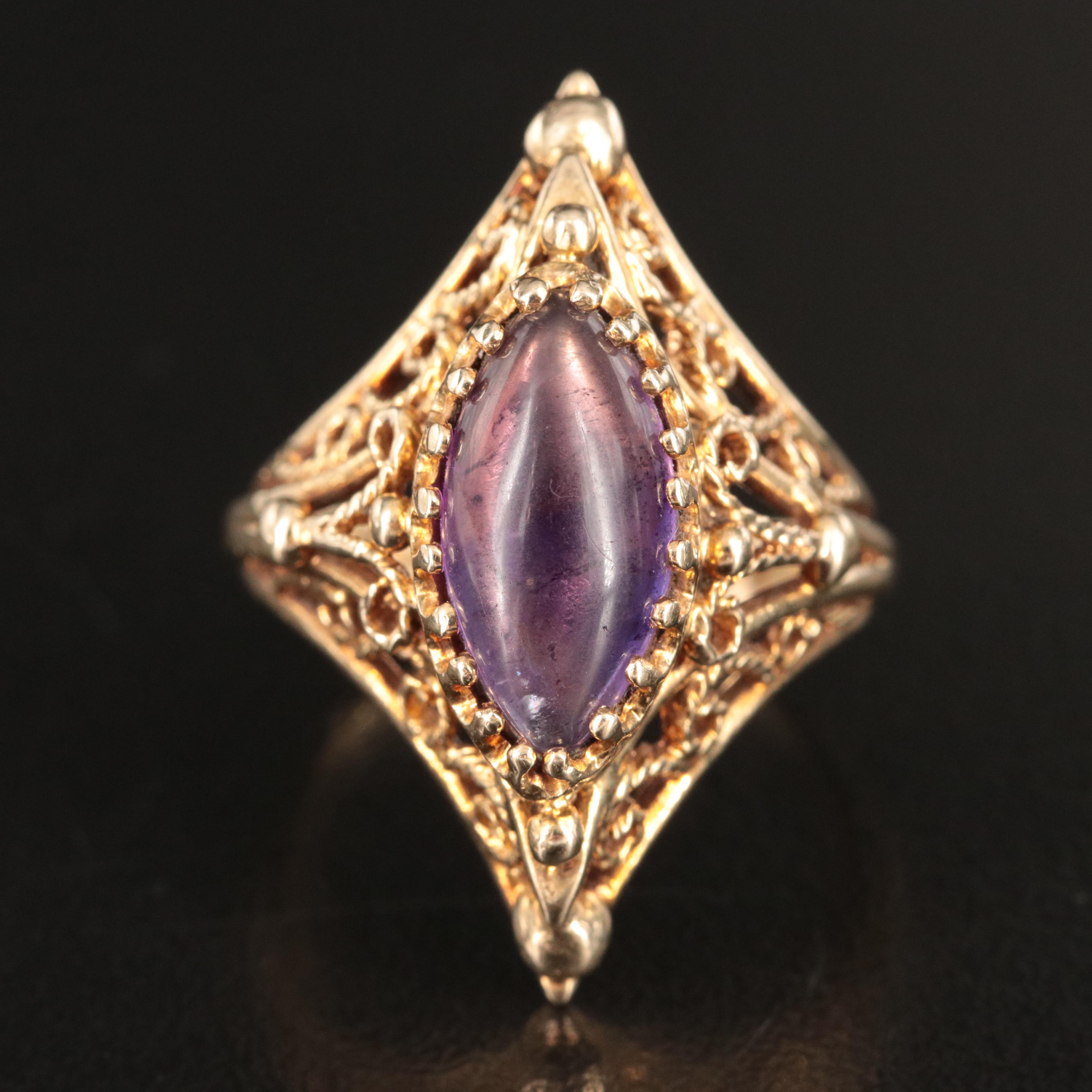 14K Amethyst Scrollwork Ring | Everything But The House
