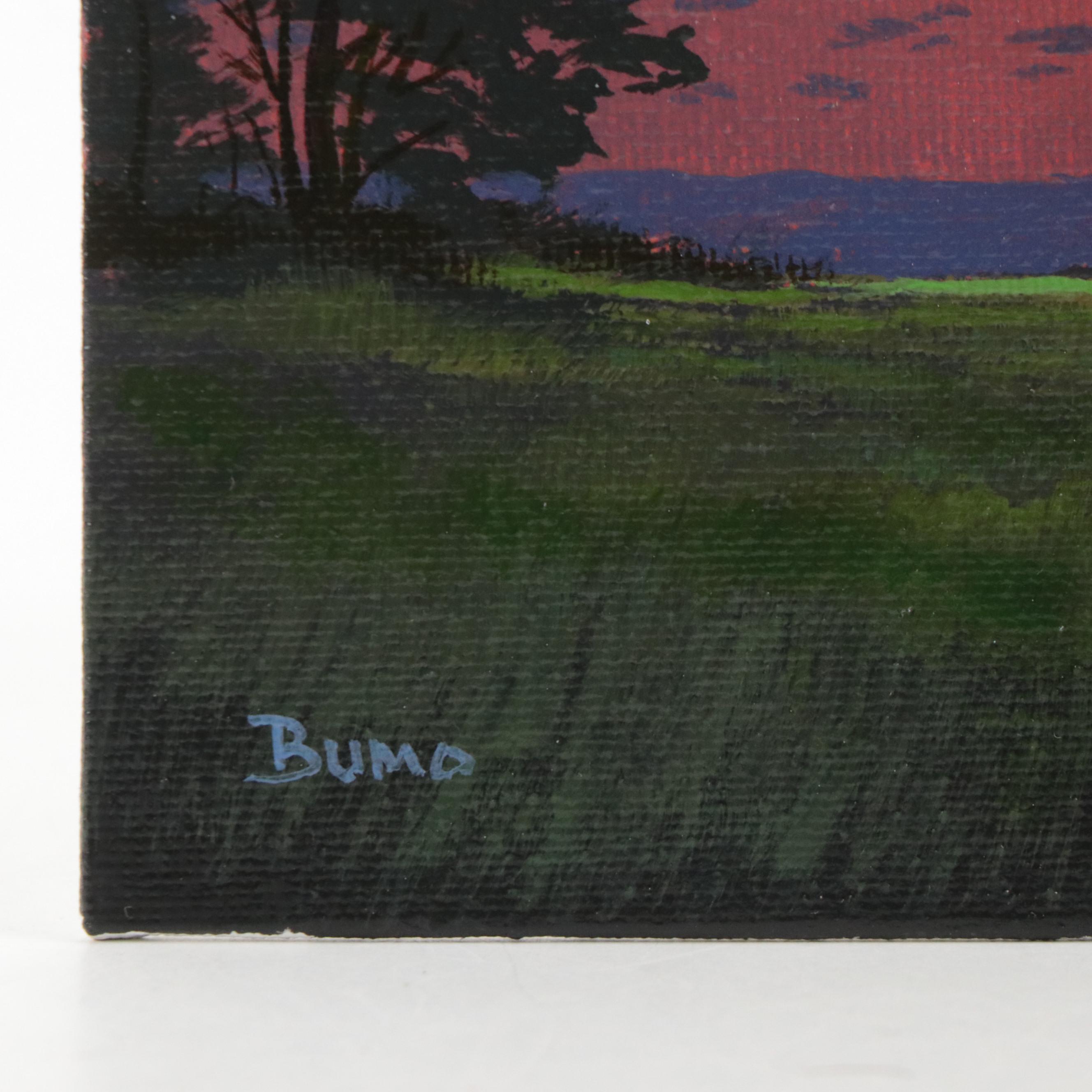 Douglas “Bumo” Johnpeer Sunset Landscape Oil Painting, 2024 ...