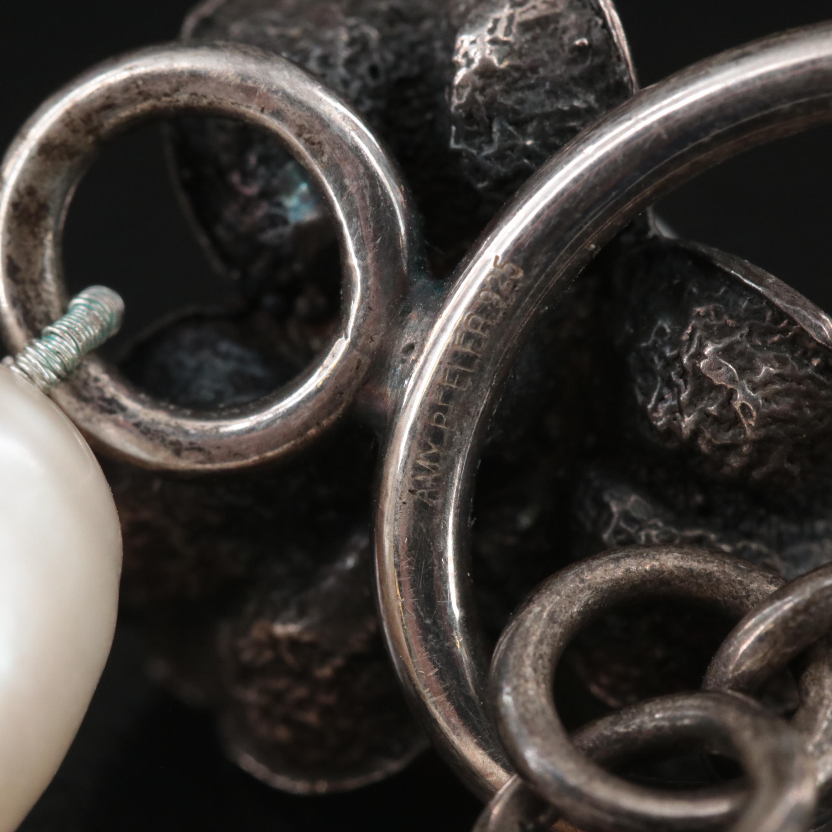 Amy Beeler Sterling Pearl Necklace and Earring Set | EBTH