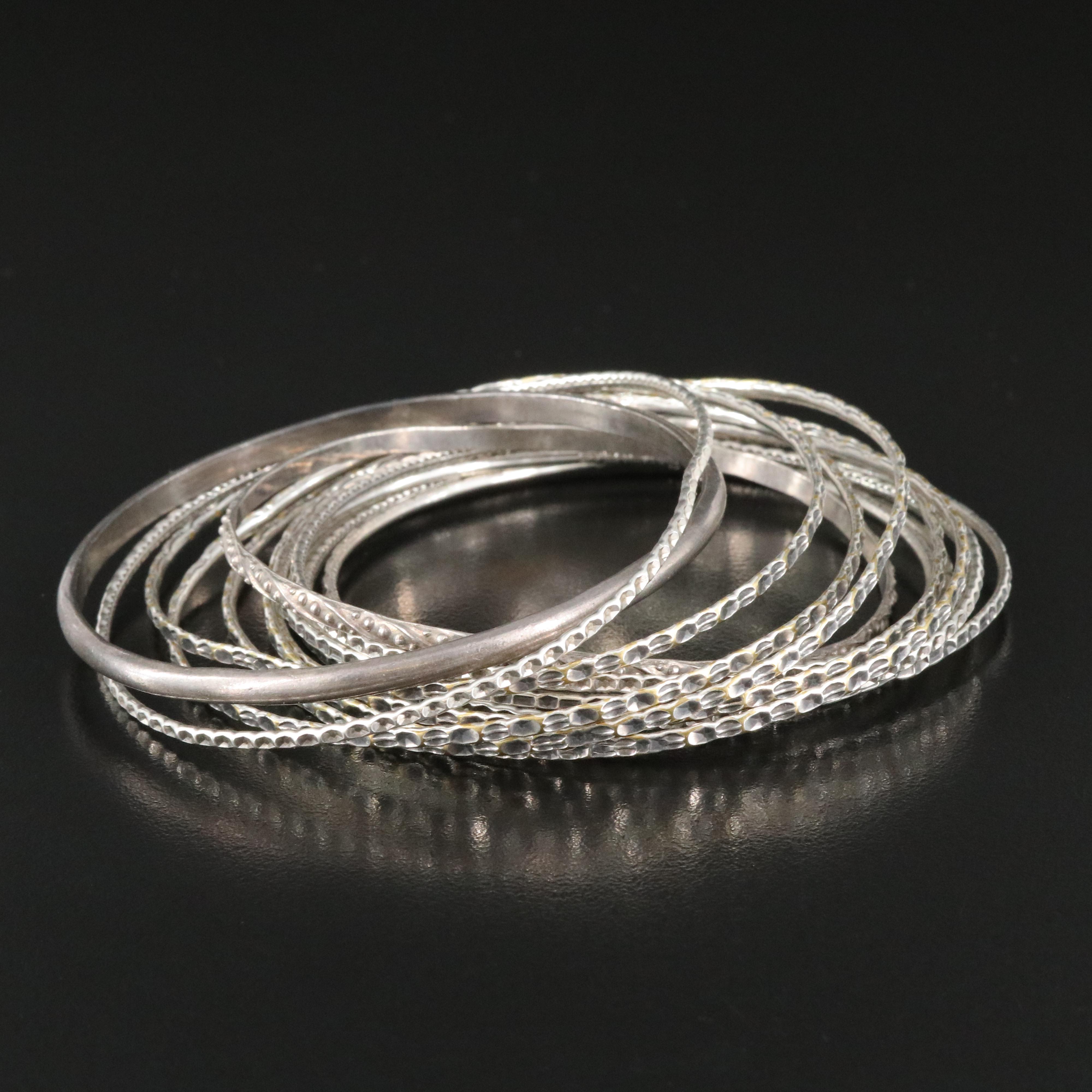 Stacking Bangles Including Sterling | EBTH