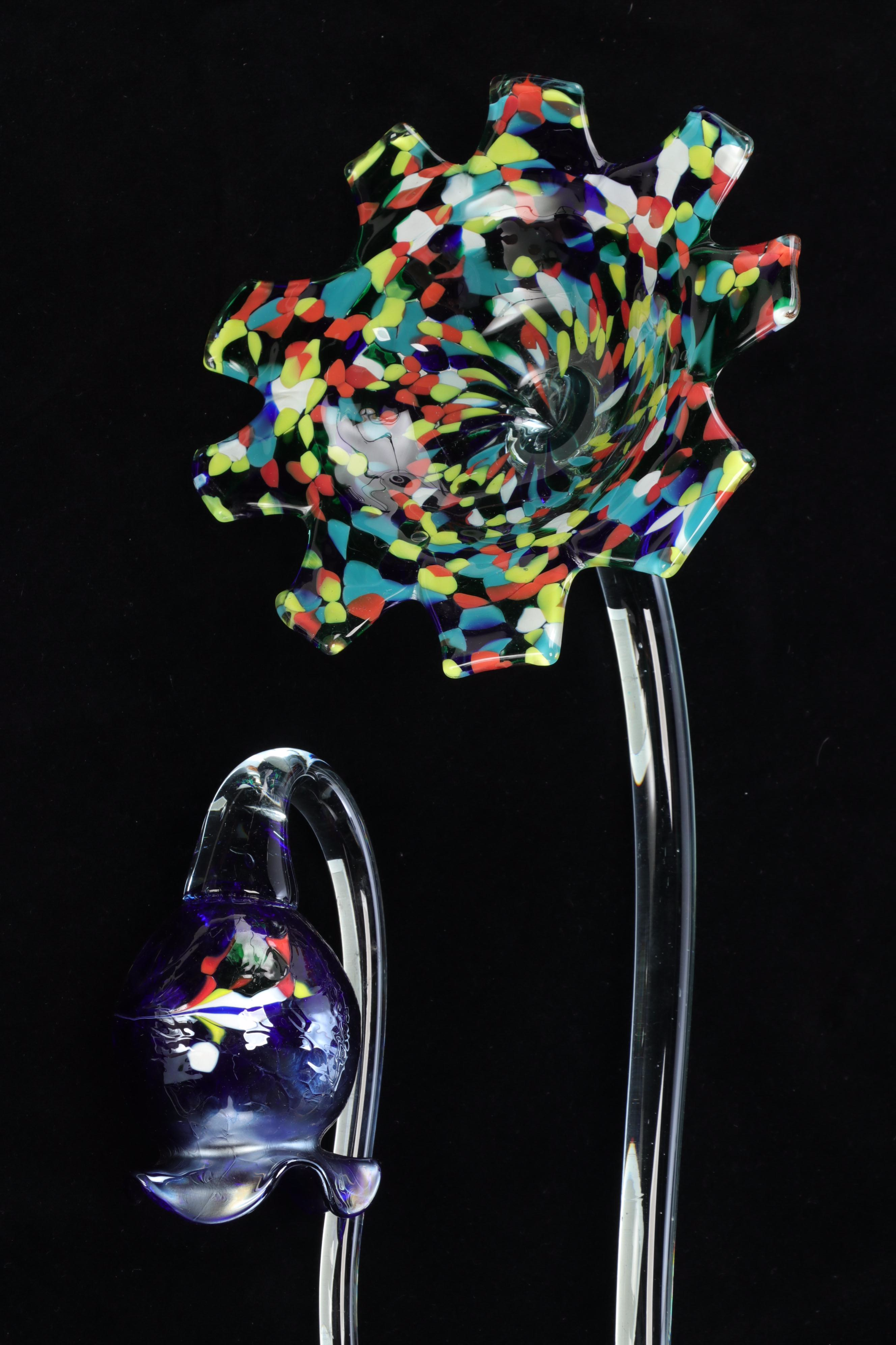 Studio Art Glass Confetti and Iridescent Floral and Orb Wands | EBTH