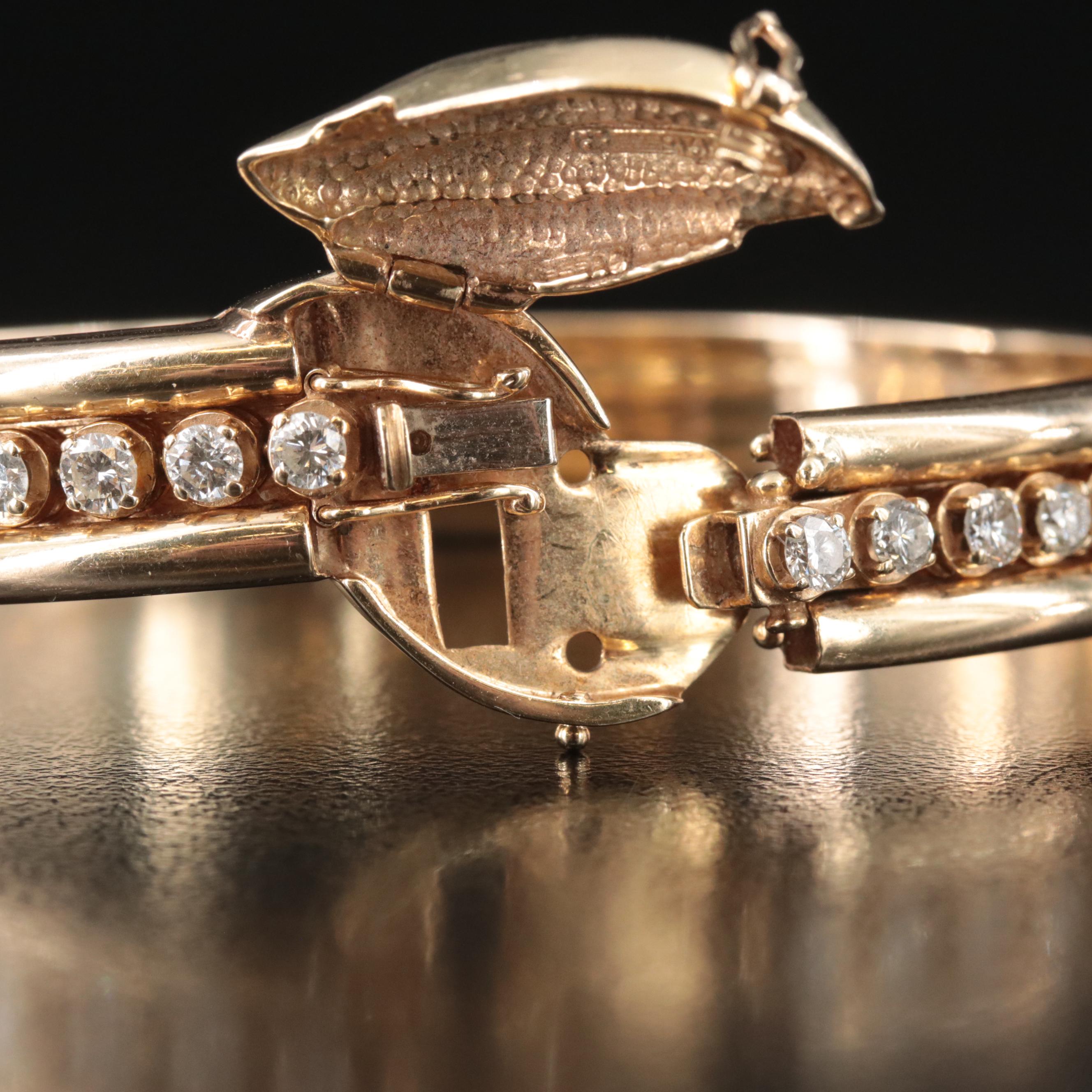 14K 4.51 CTW Diamond Hinged Convertible Bangle | EBTH