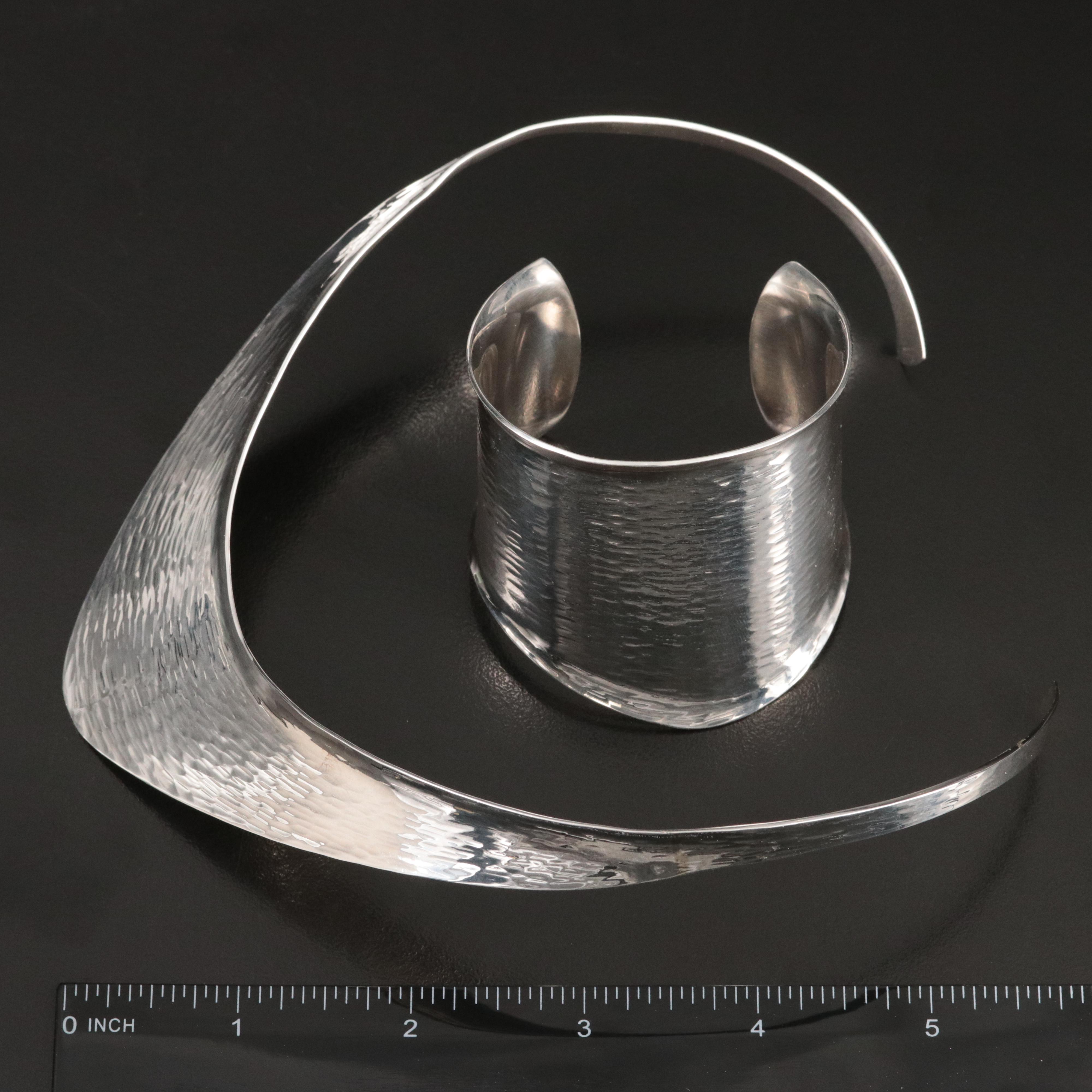 Sterling Embossed Collar and Cuff Set | EBTH