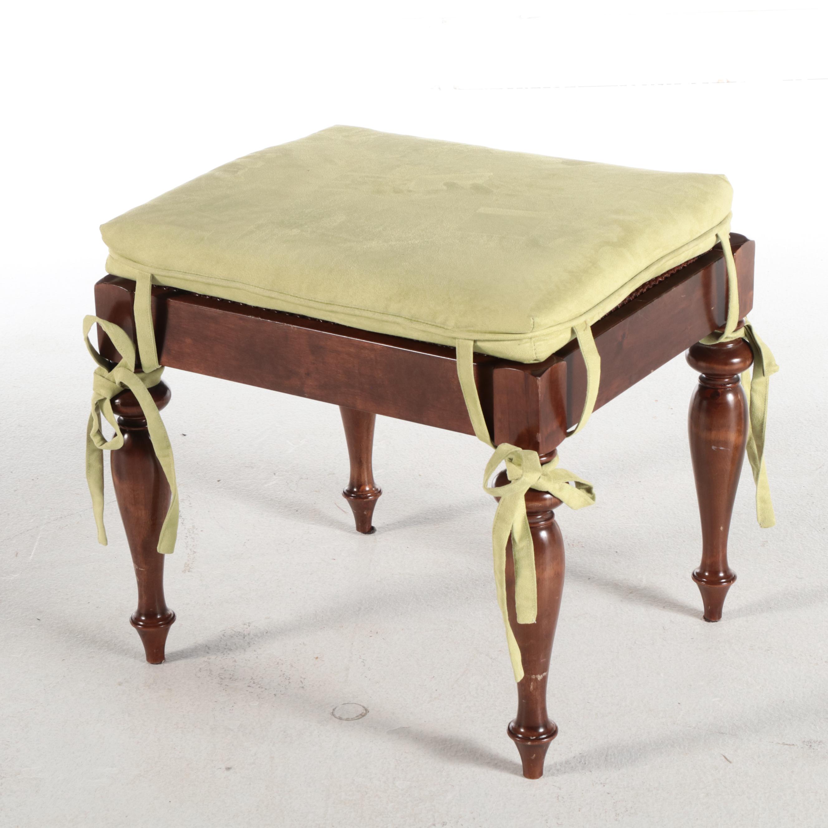 Contemporary Hardwood Dressing Table with Hinged Mirror and Bench with ...