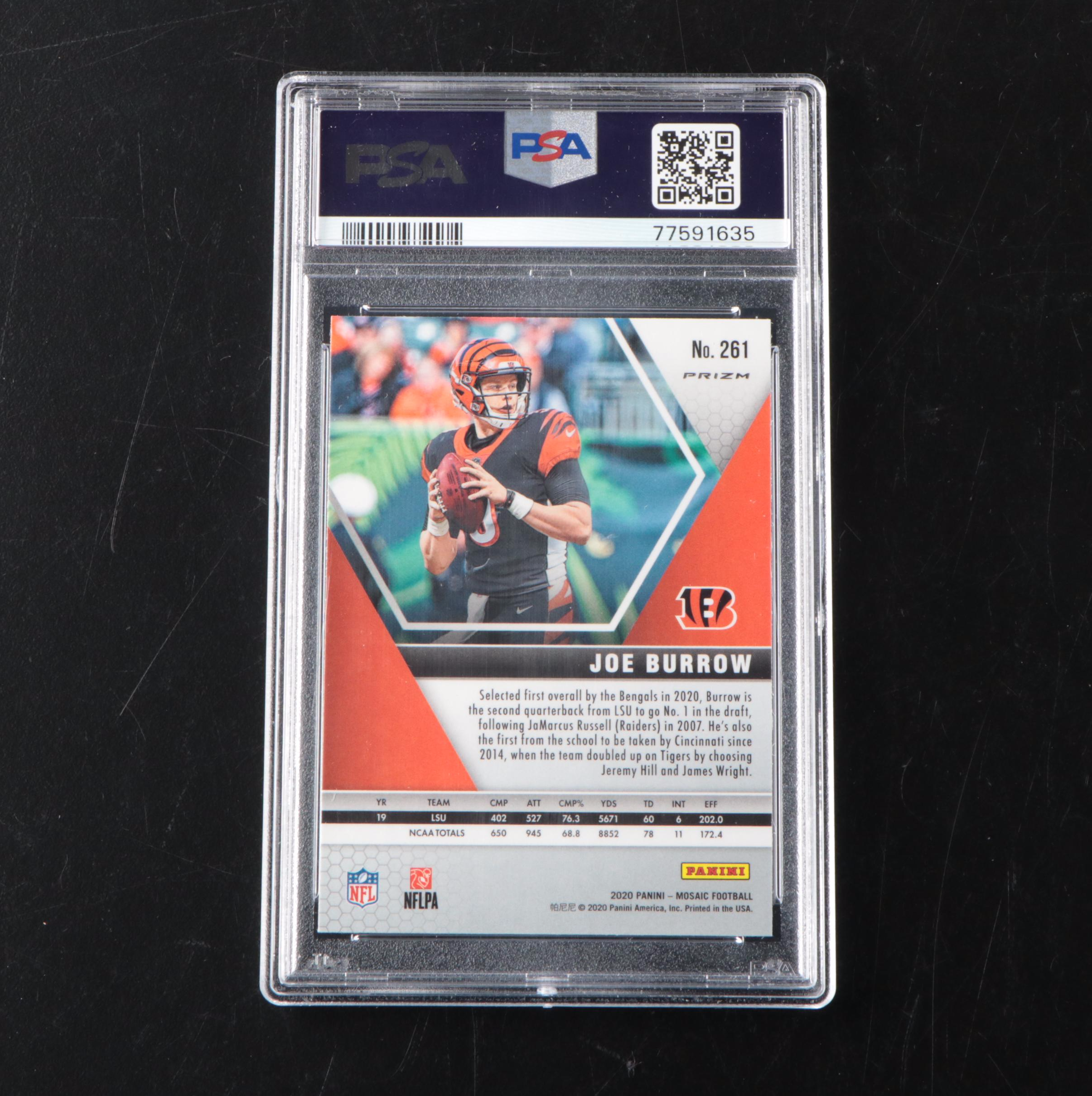 2020 Mosaic Joe Burrow Green Rookie Football Card #261 Graded PSA 10 | EBTH
