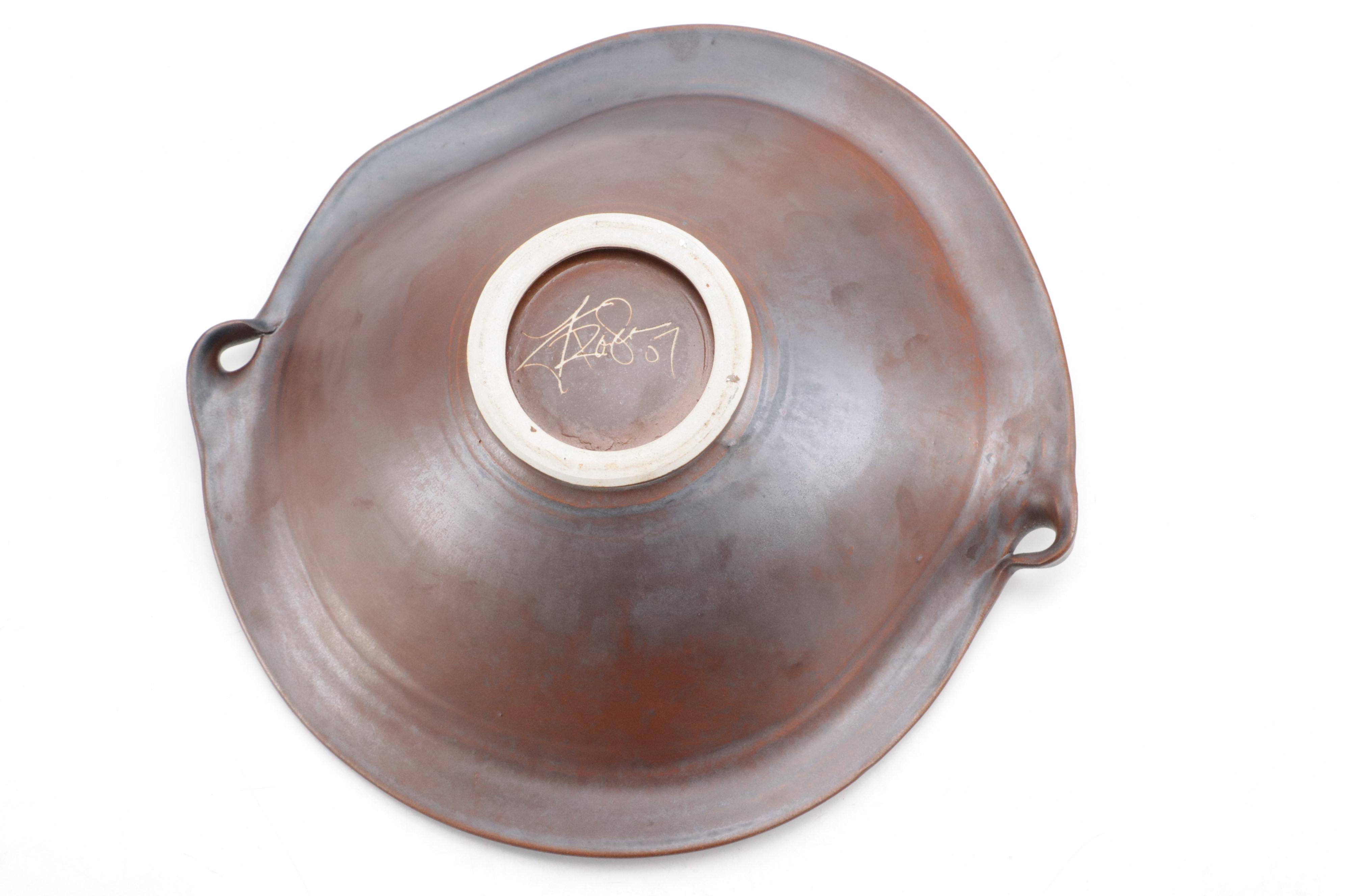 Michael Frasca Drip Glazed Vase and Art Pottery Bowl | Everything But ...