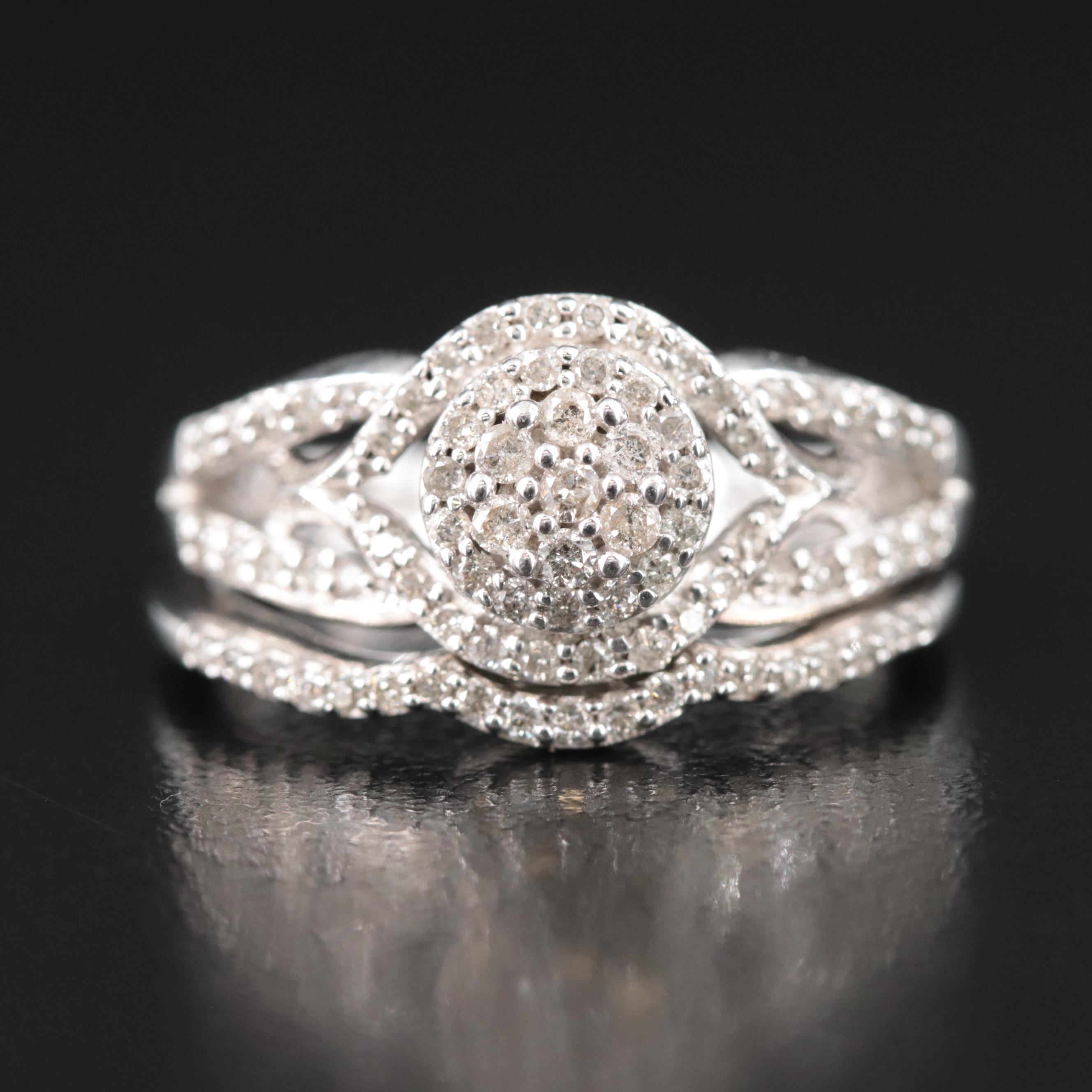 Sterling Diamond Ring Set | EBTH