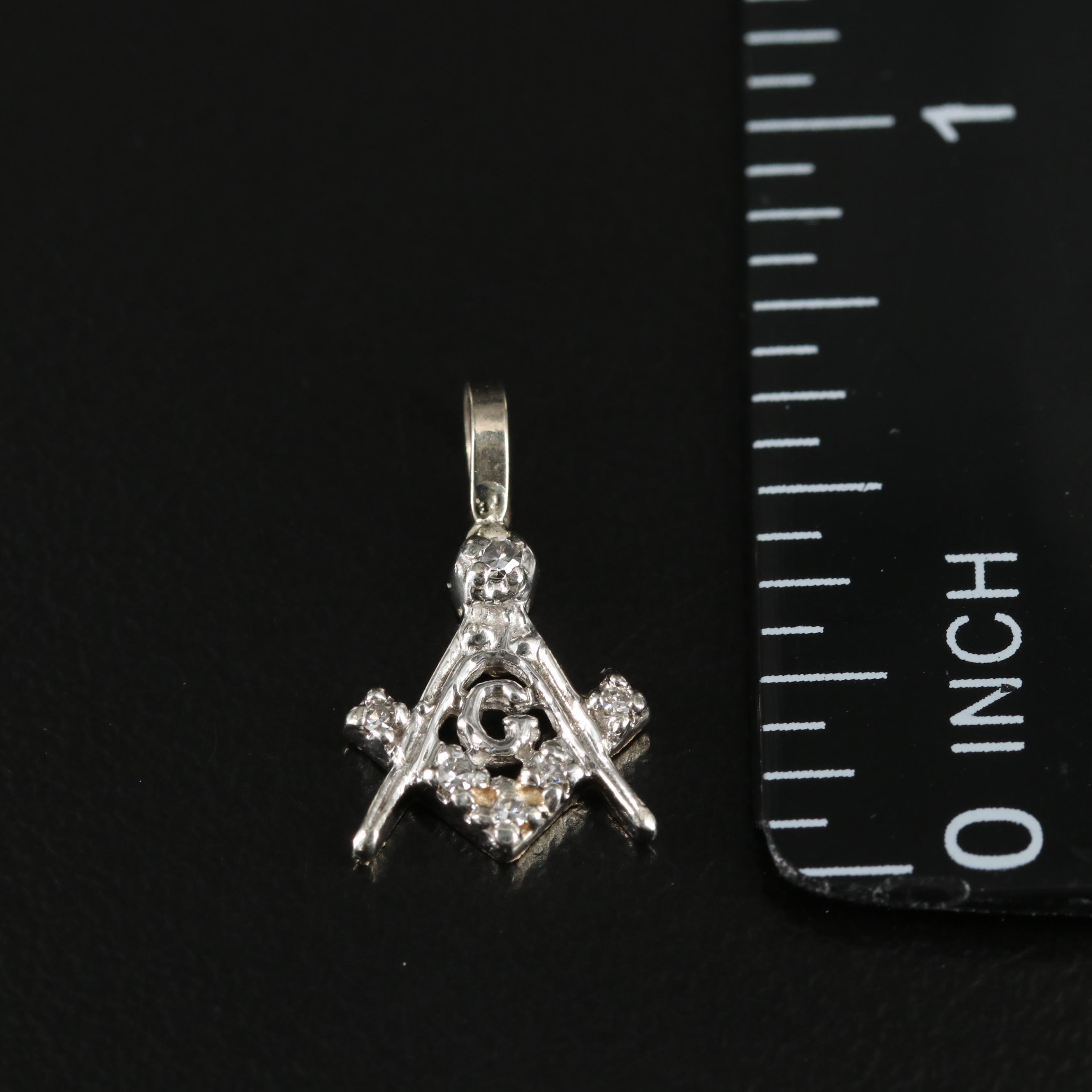 14K Diamond Masonic Emblem Pendant | EBTH