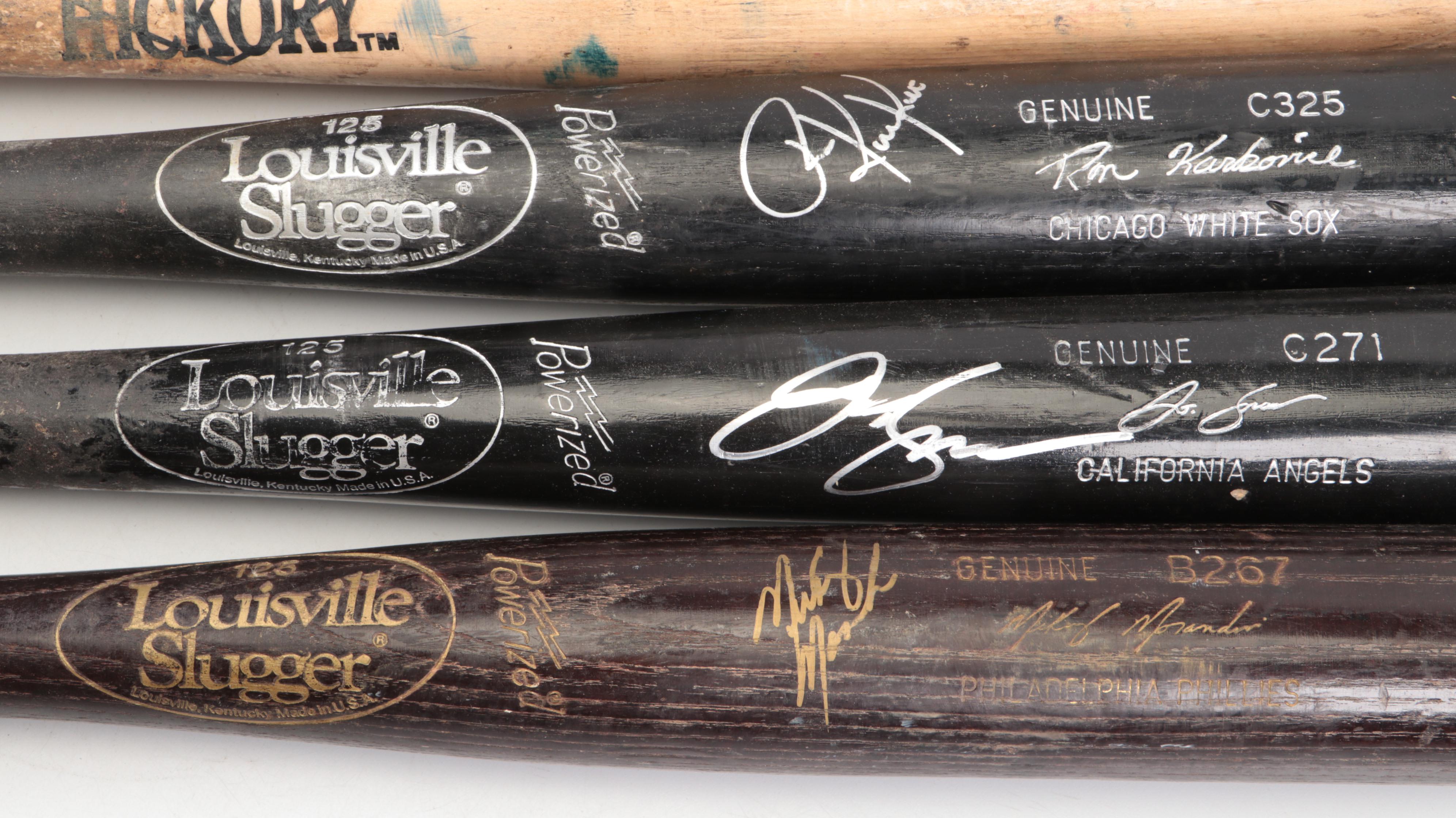 Mark Lemke, Ron Karkovice with Other Signed Player-Issued Bats and More ...