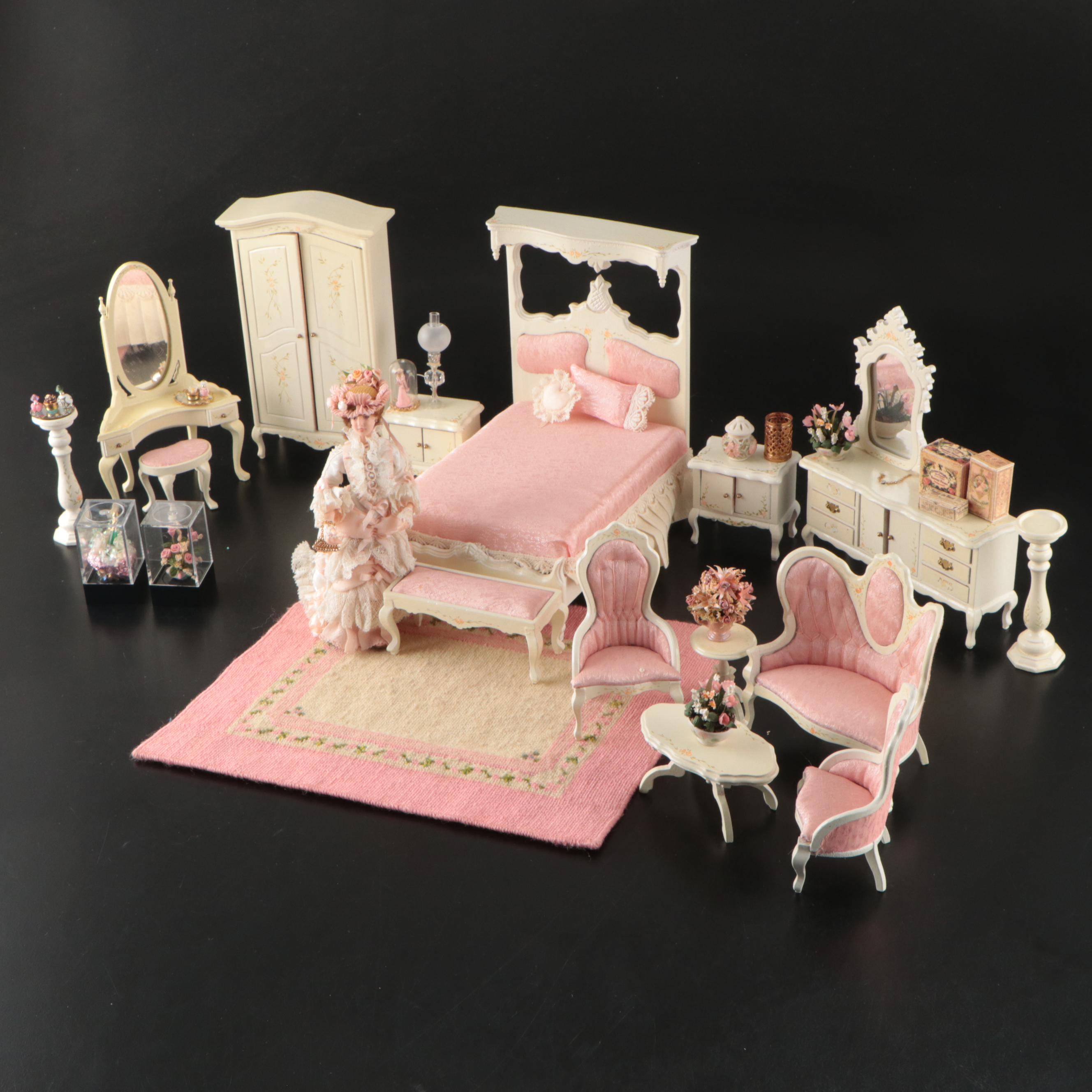 Miniature Bedroom Set with Doll | EBTH
