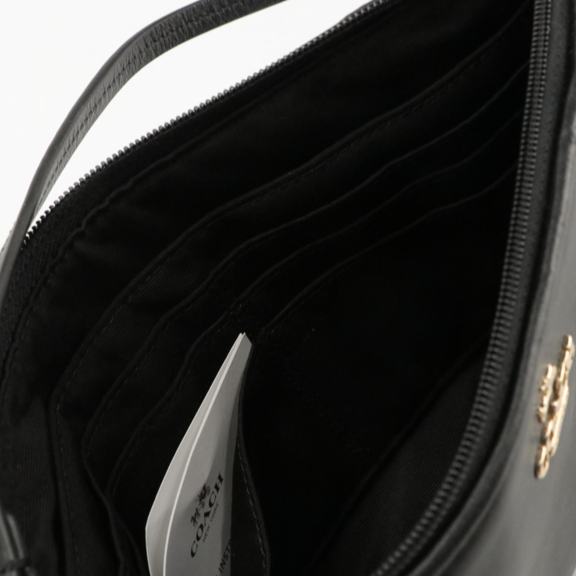 Coach Signature Canvas Bifold Card Case With Brown & Black Leather Zip ...