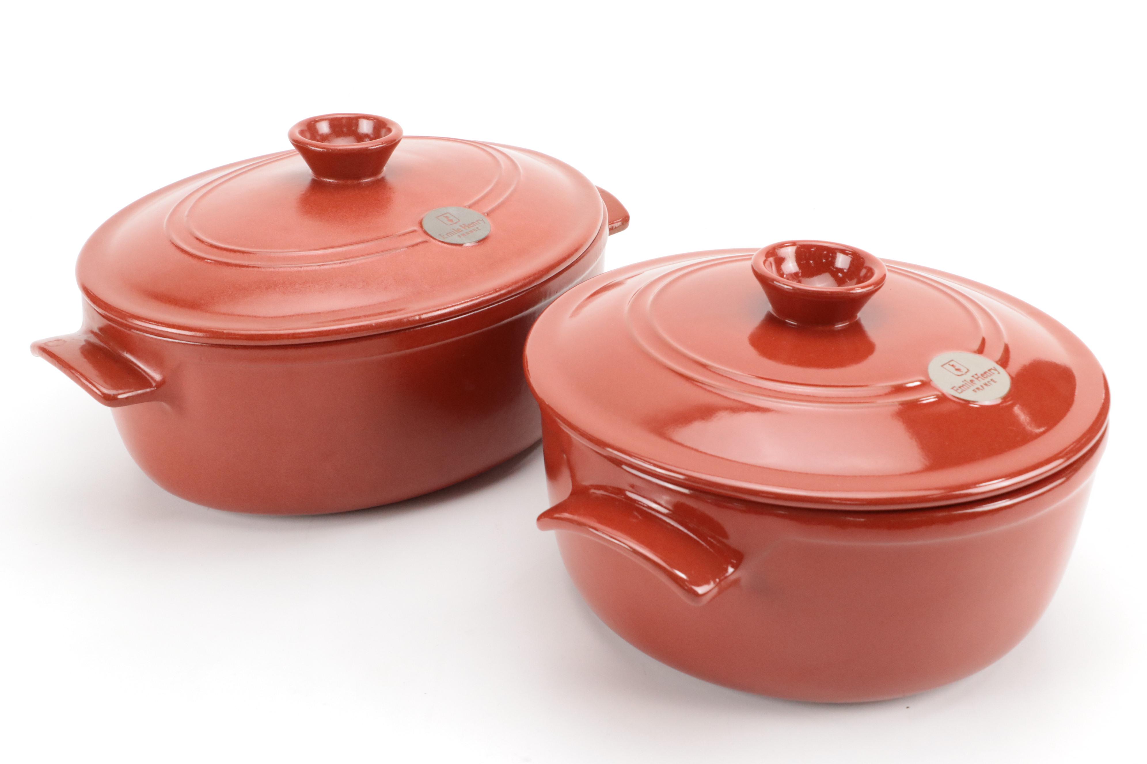 Emile Henry Flame Ceramic Lidded Ovenware in Red | Everything But The House