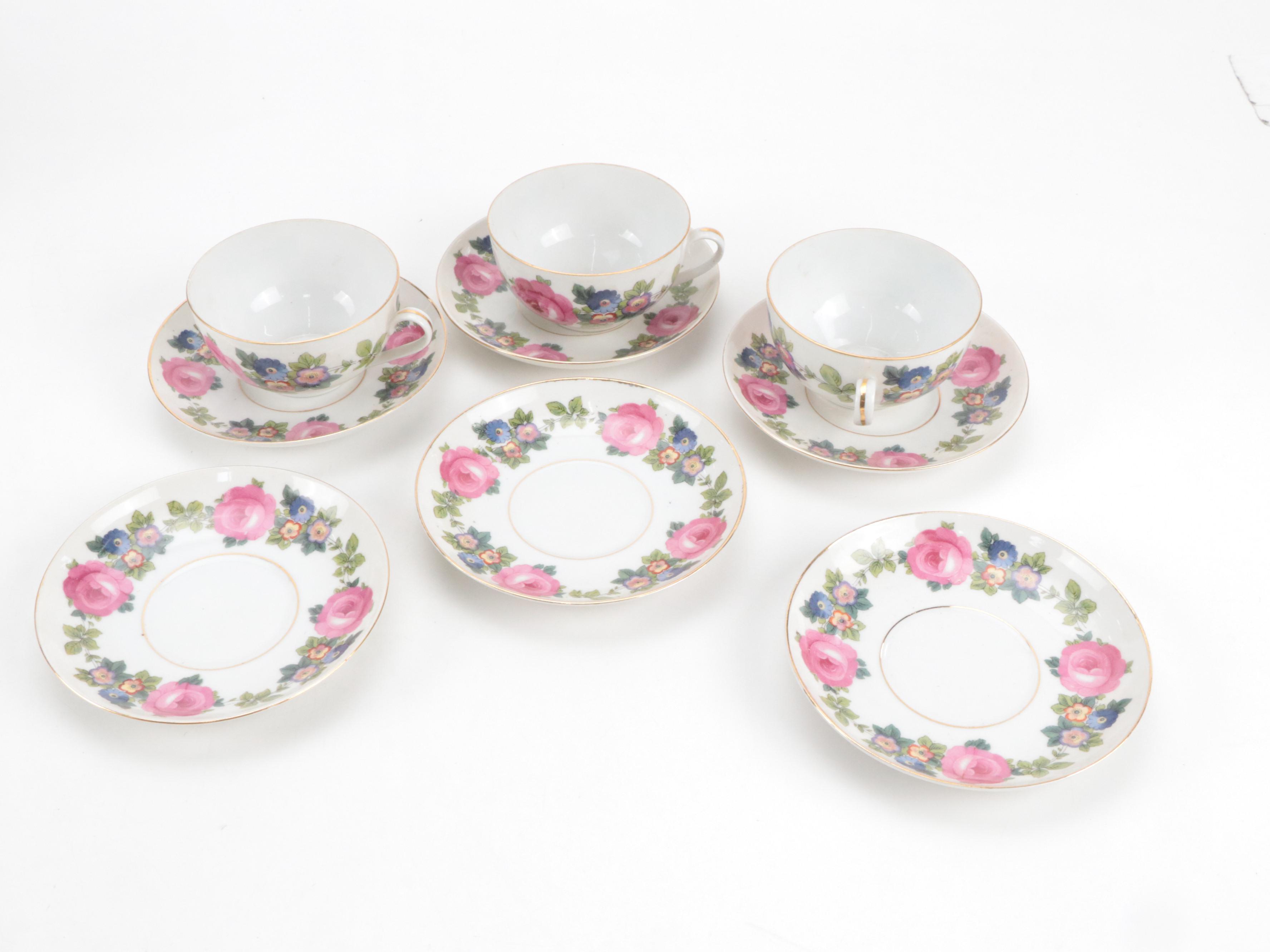 Castleton China "Peony" with Phoenix China Rose Pattern Tableware ...
