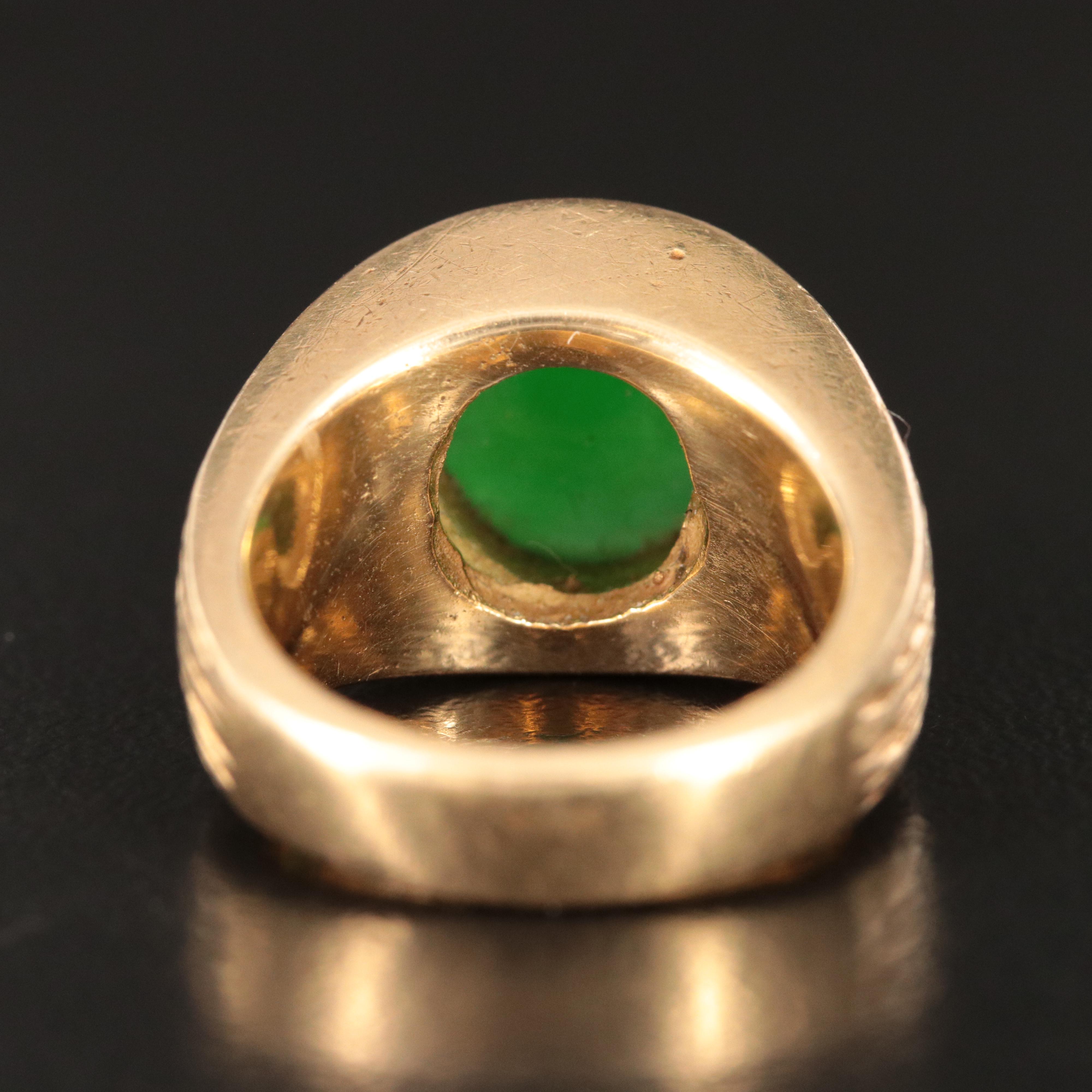 18K Fei Cui Jadeite Solitaire Ring with GIA Report | EBTH