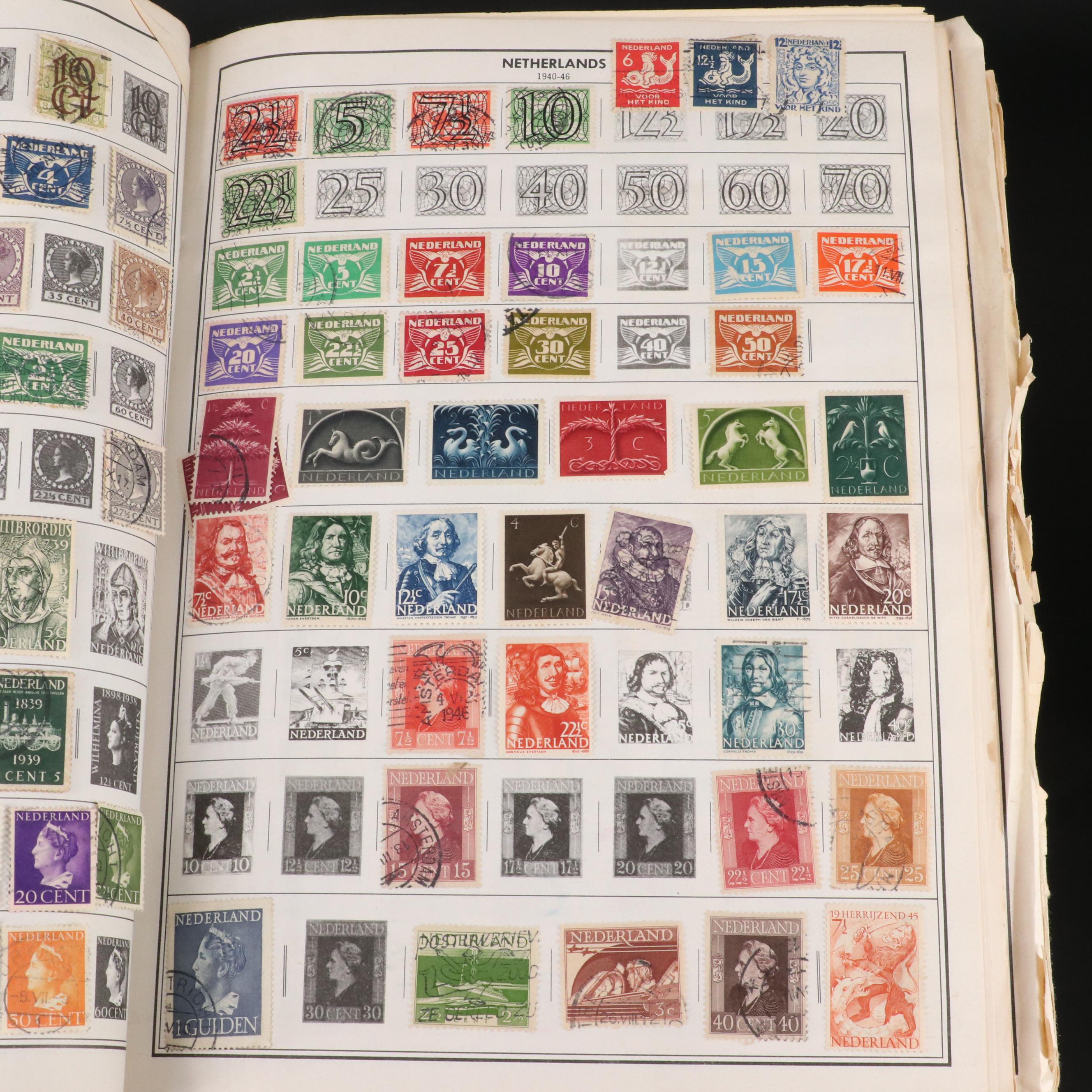 World Postage Stamp Collection in a Harris Citation Stamp Album ...