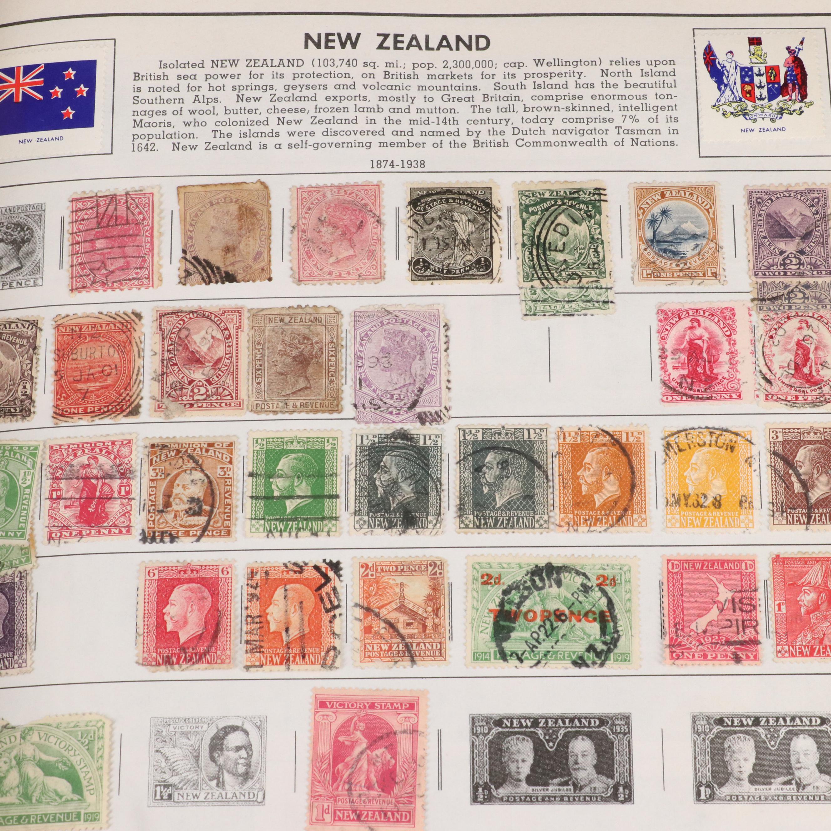 World Postage Stamp Collection in a Harris Citation Stamp Album ...
