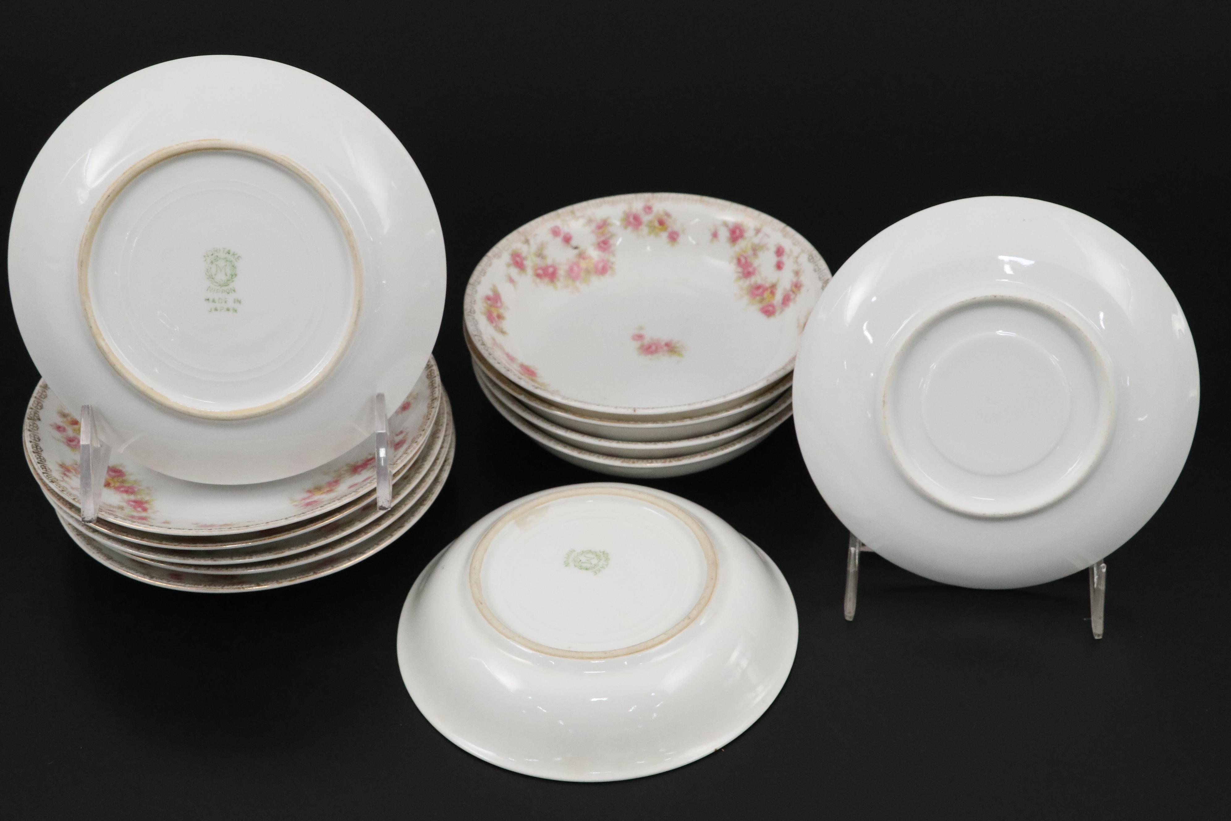 Noritake Japanese Porcelain Pink Roses Dinnerware, Early to Mid-20th ...