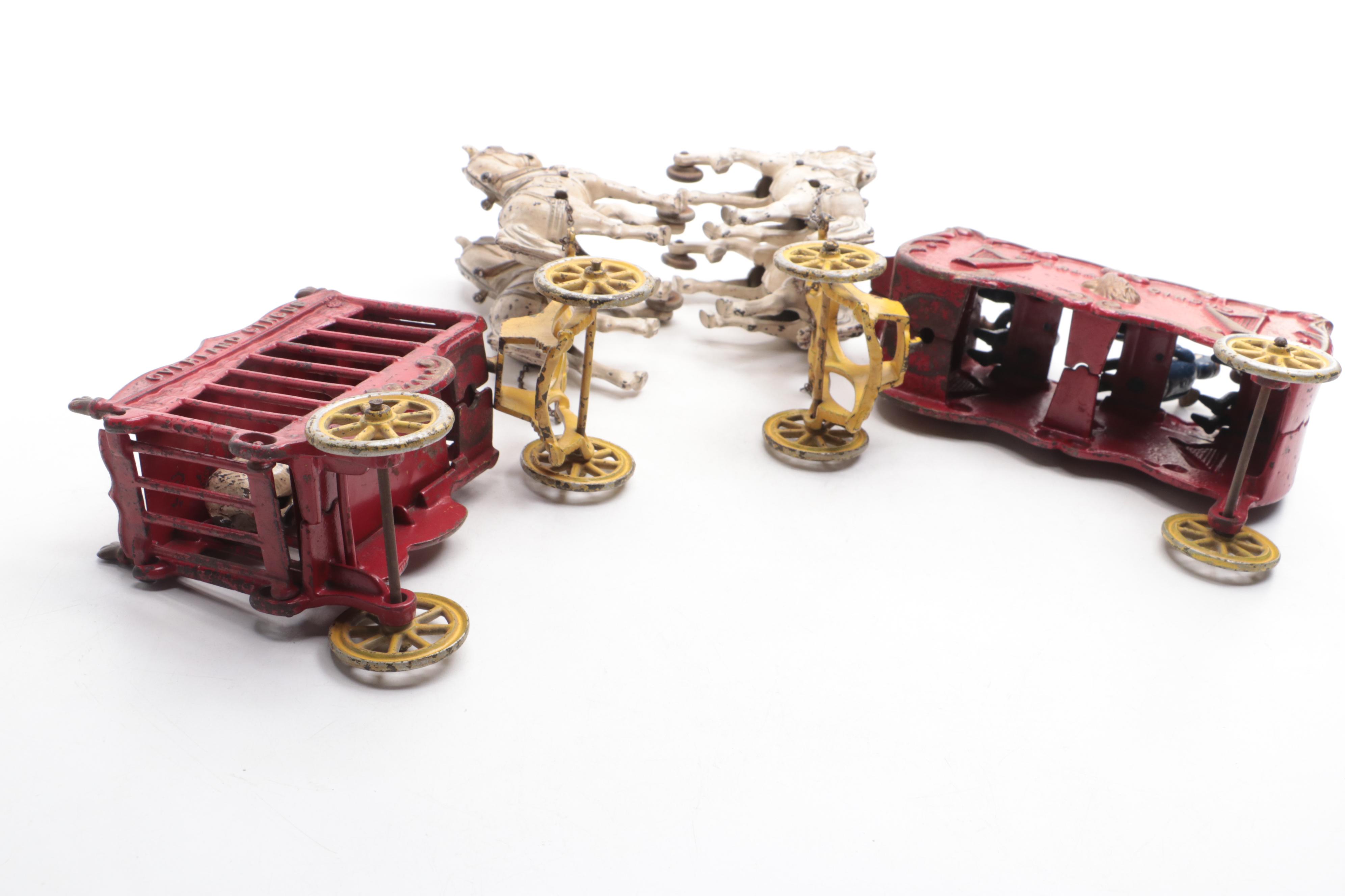 Painted Cast Iron "Overland Circus" Wagon Toys | EBTH