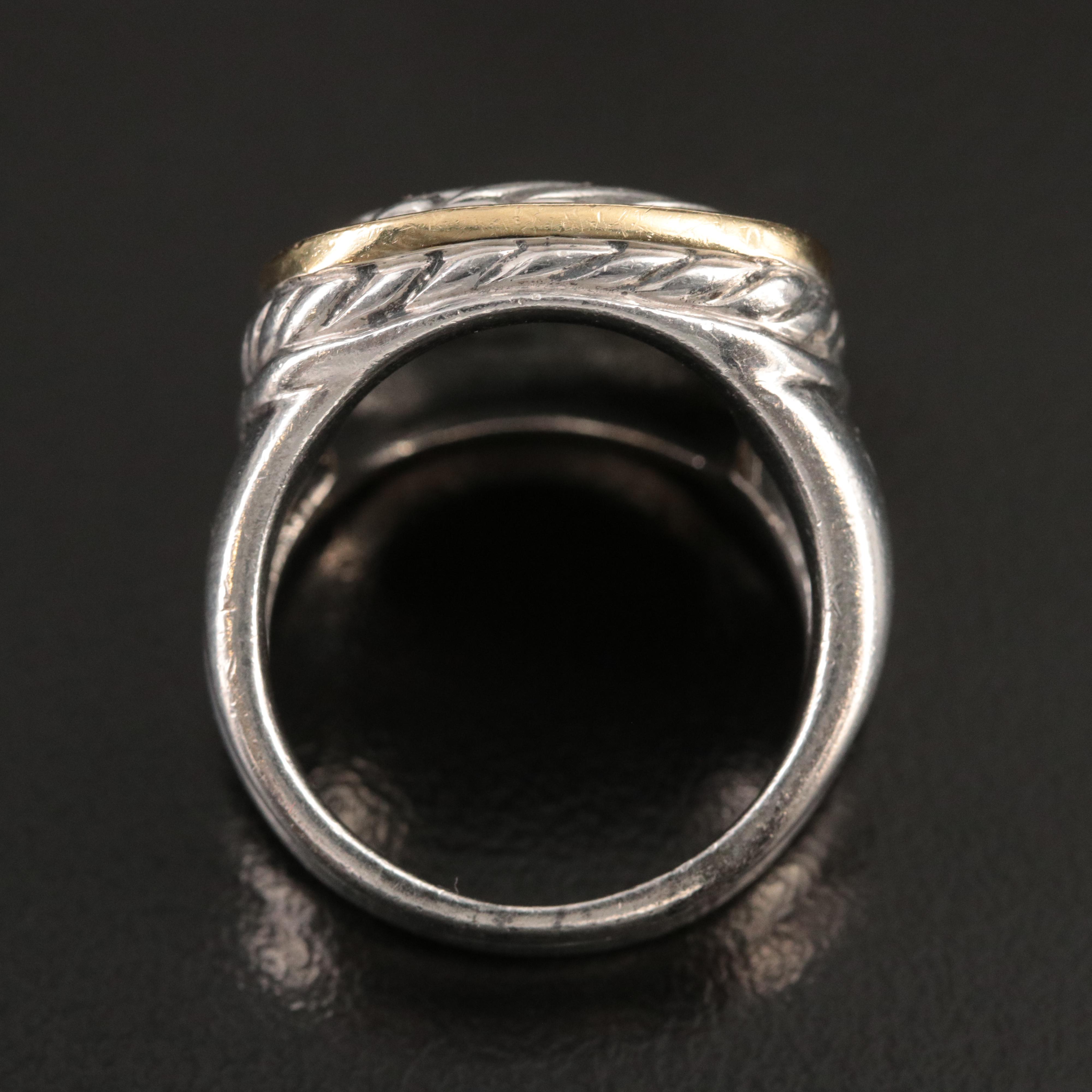 David Yurman Waverly Sterling and 18K Rope Ring | EBTH