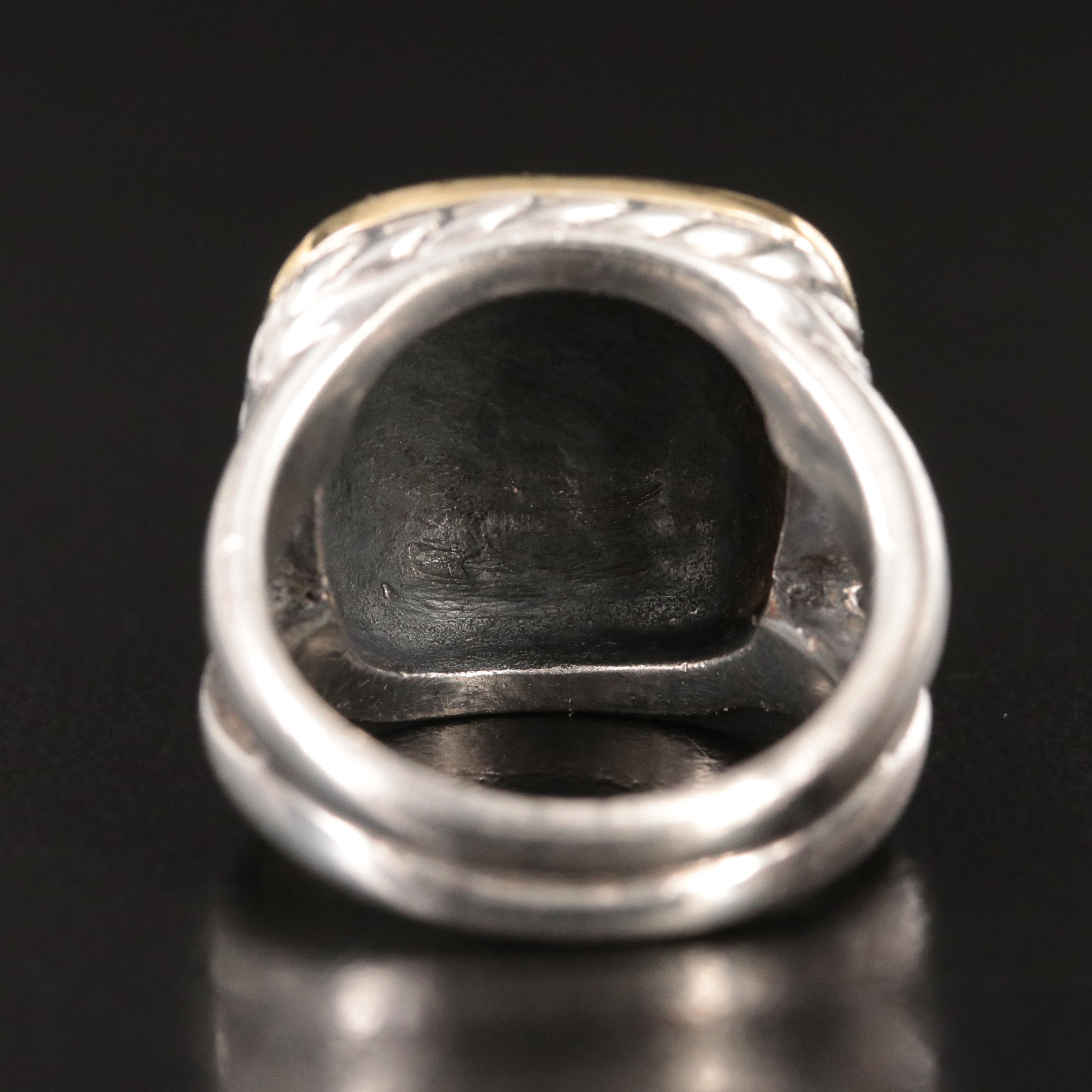 David Yurman Waverly Sterling and 18K Rope Ring | EBTH