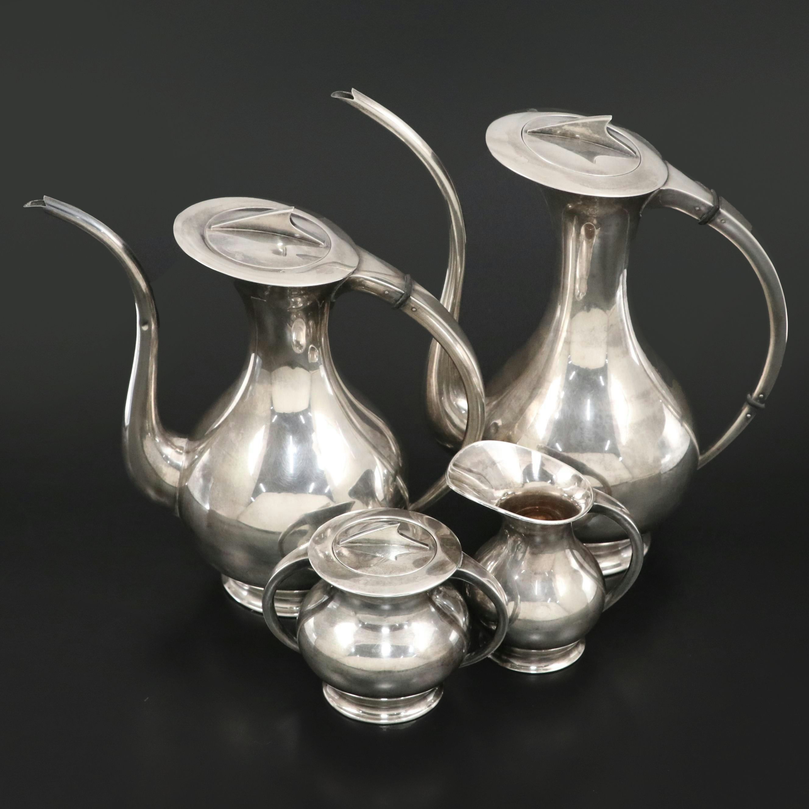 Miyata Japanese Art Moderne Sterling Silver Coffee and Tea Service Set ...