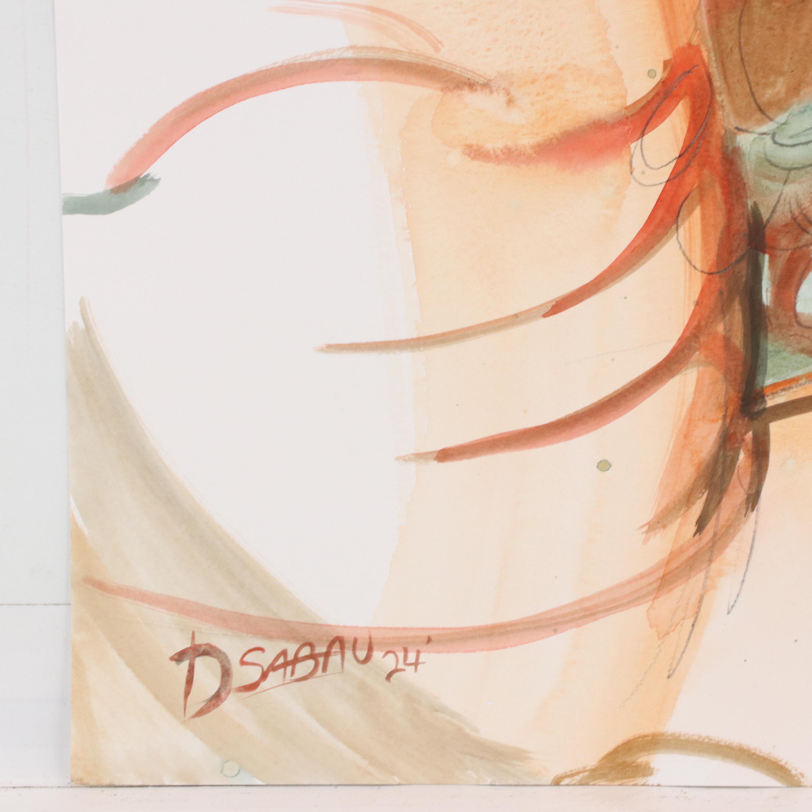 Dan Sabau Watercolor Painting "The Black Sheep," 2024 | EBTH