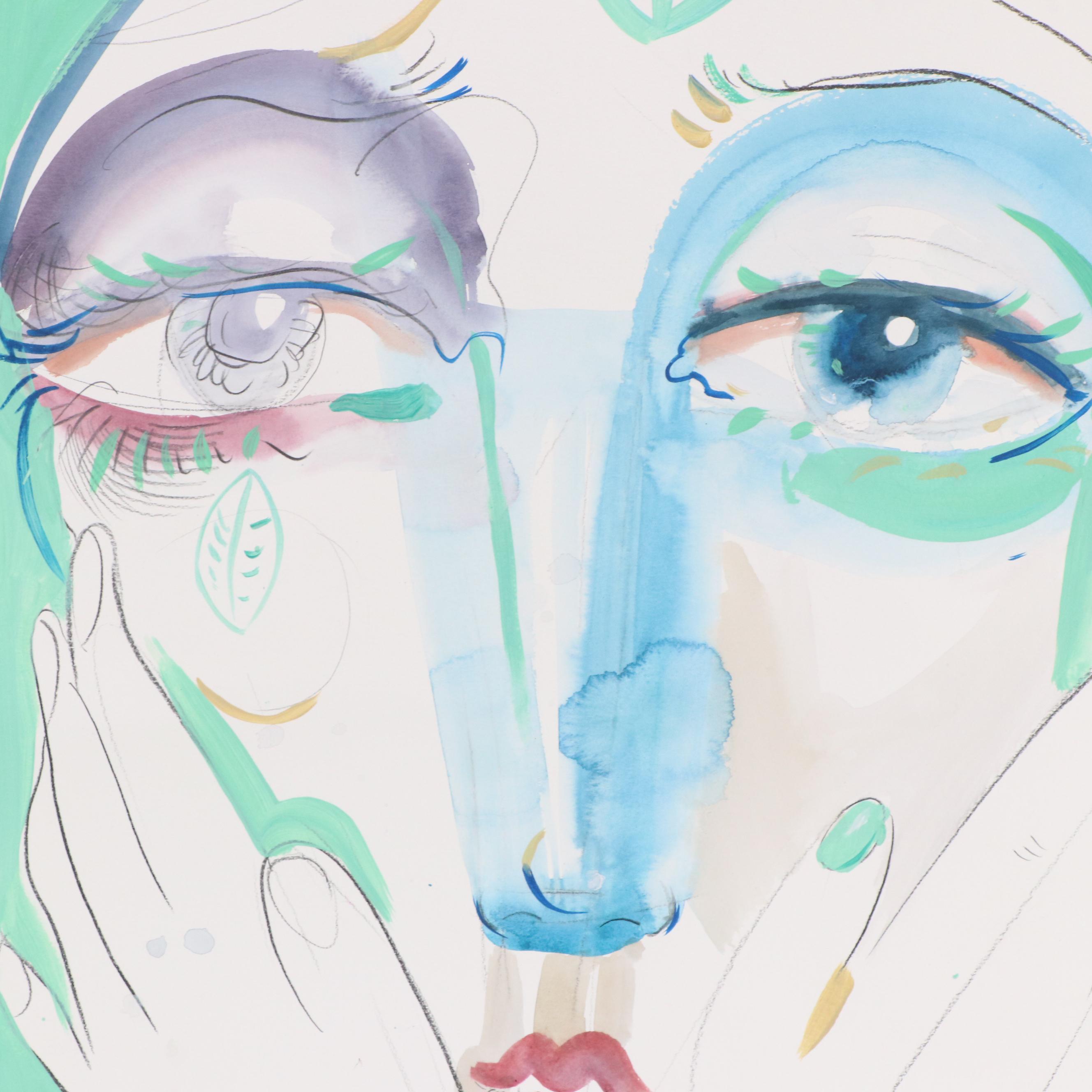 Dan Sabau Watercolor Painting "Window Daydream," 2024 | EBTH