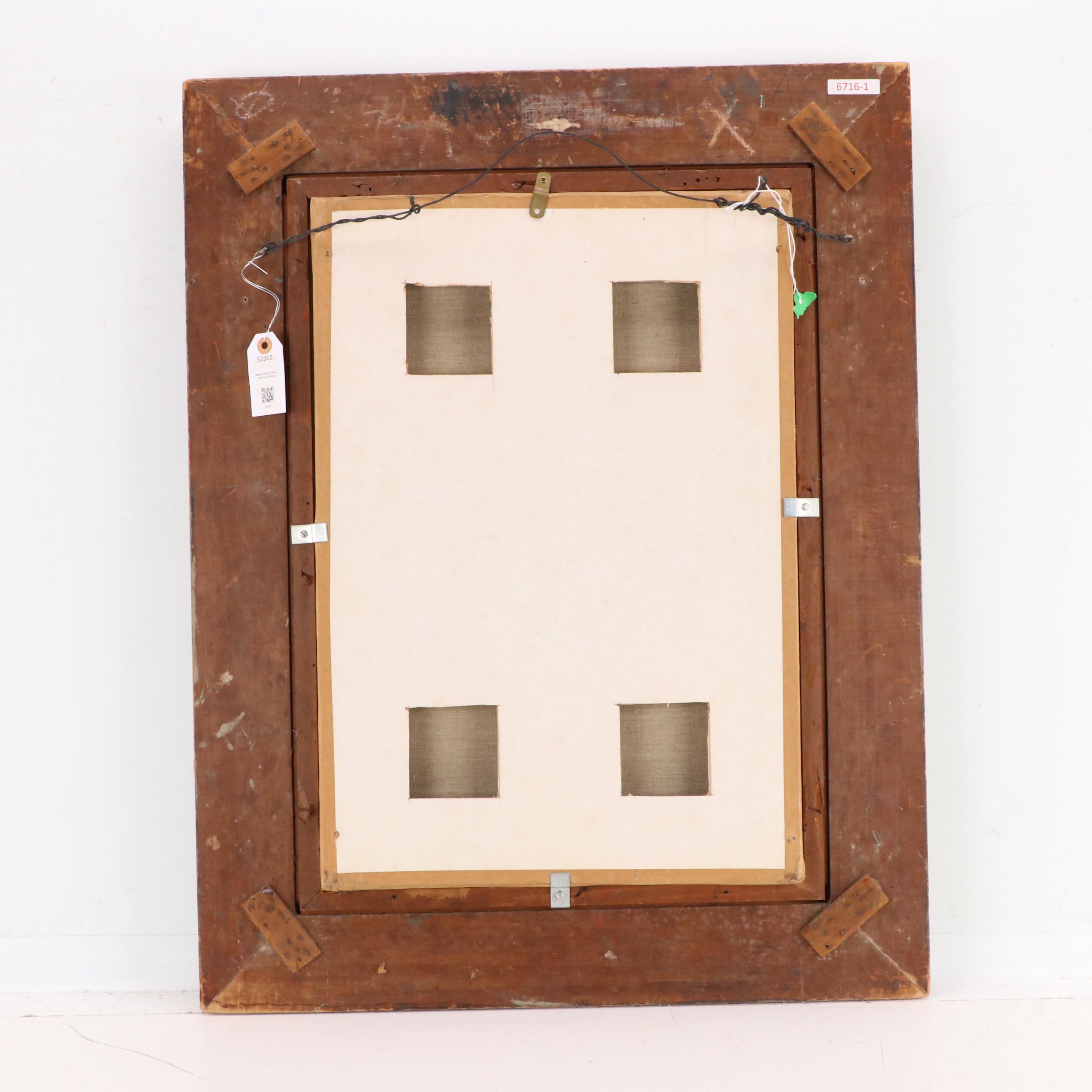 Moses Soyer Oil Painting Portrait of Woman, 1955 | Everything But The House