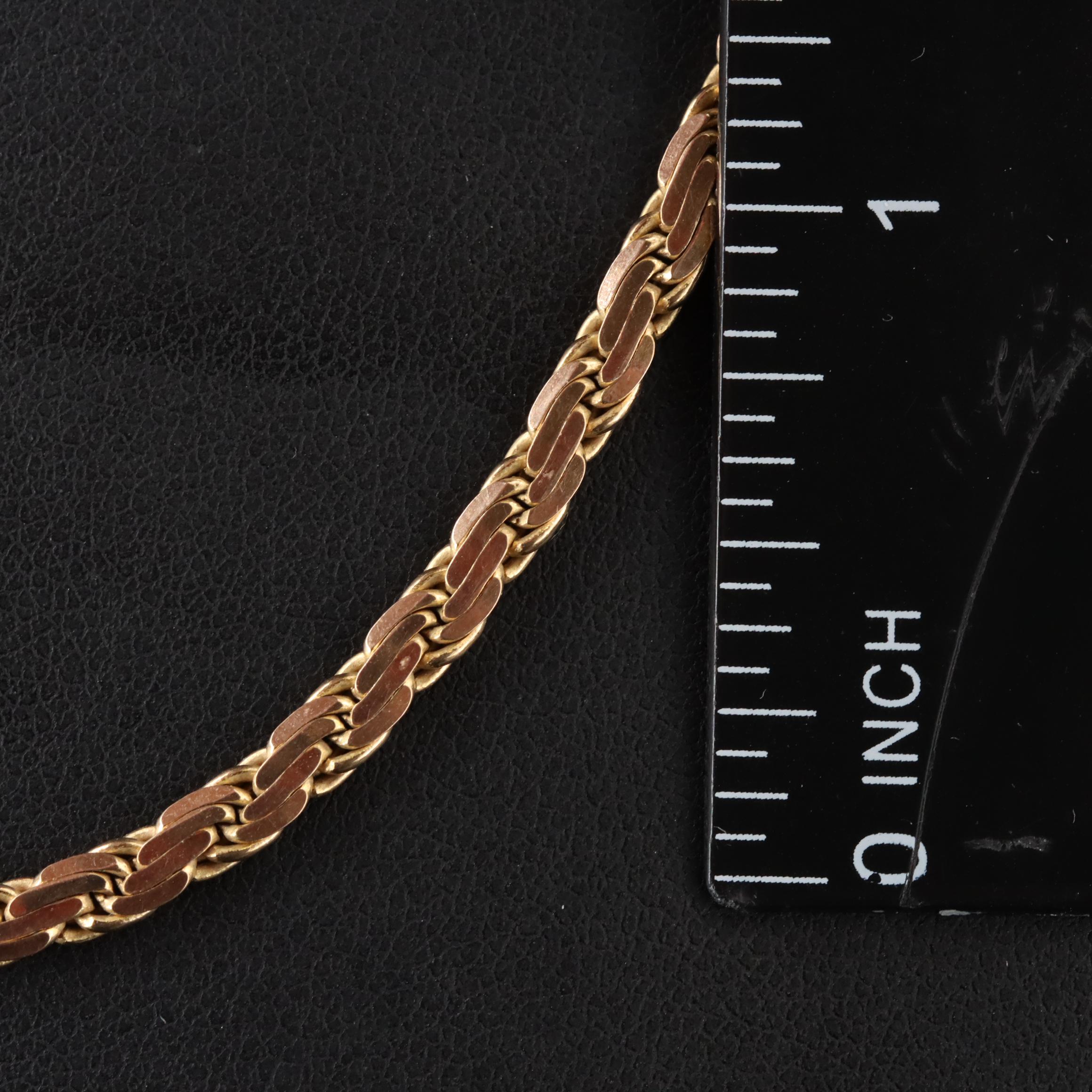 14K Flat Rope Chain Necklace | EBTH