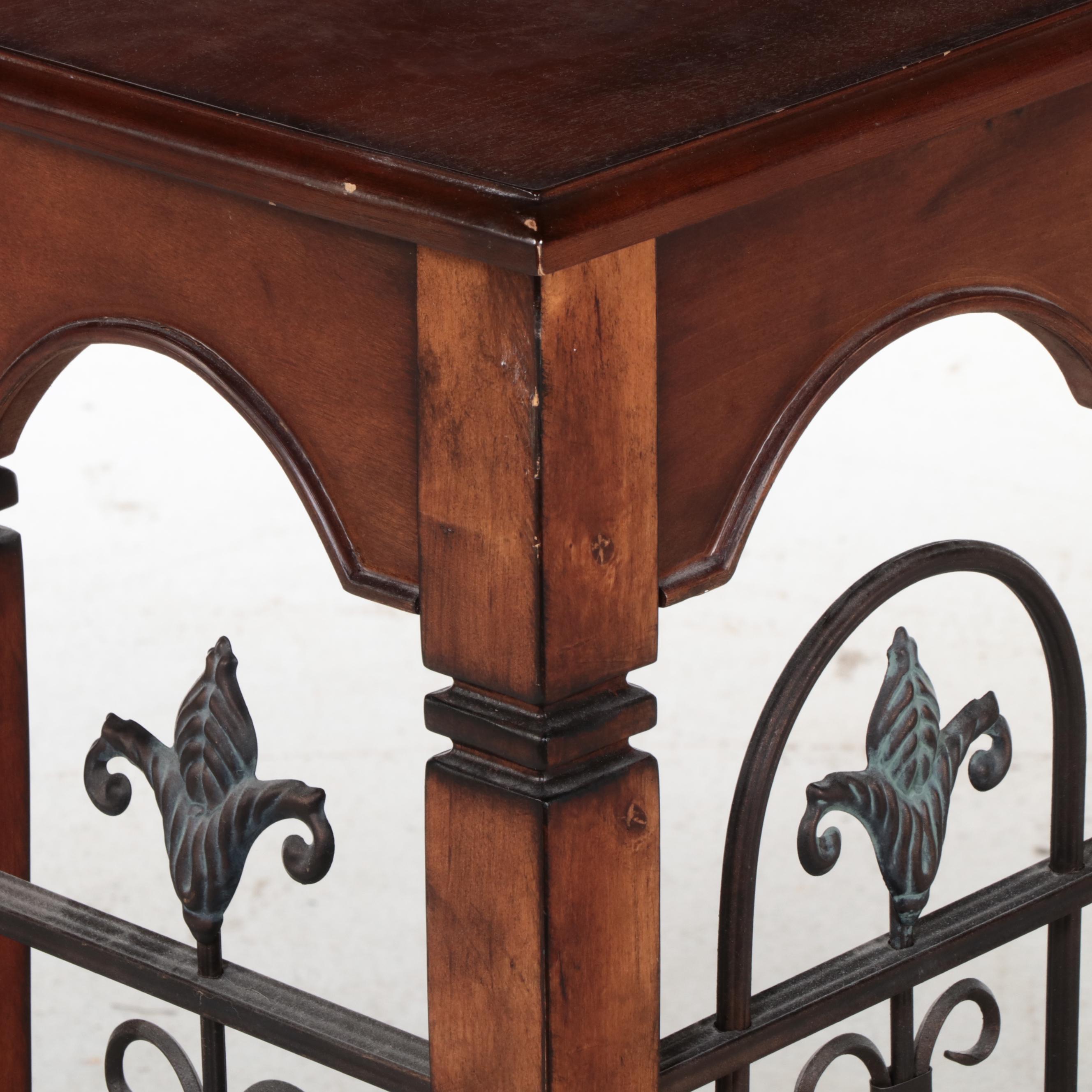 Contemporary Wood and Metal "Gate" Console Table | EBTH