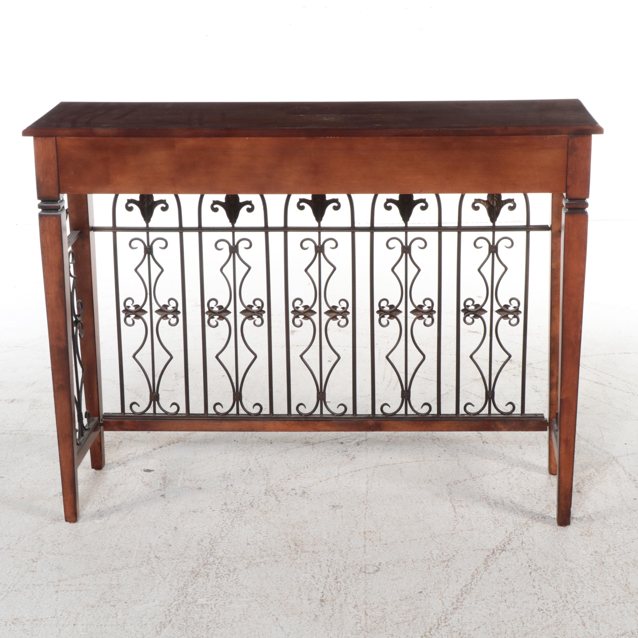 Contemporary Wood and Metal "Gate" Console Table | Everything But The House