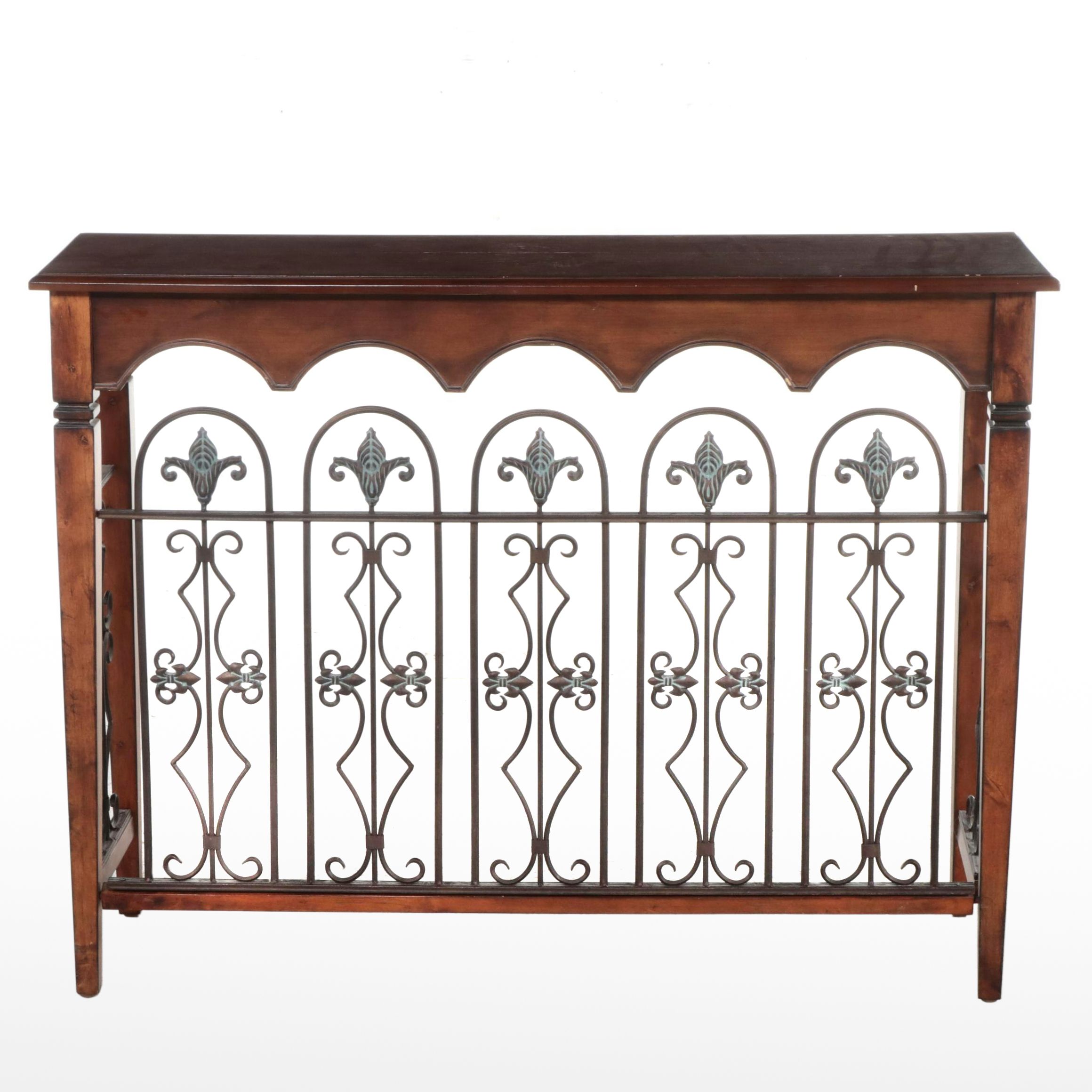 Contemporary Wood and Metal "Gate" Console Table | Everything But The House