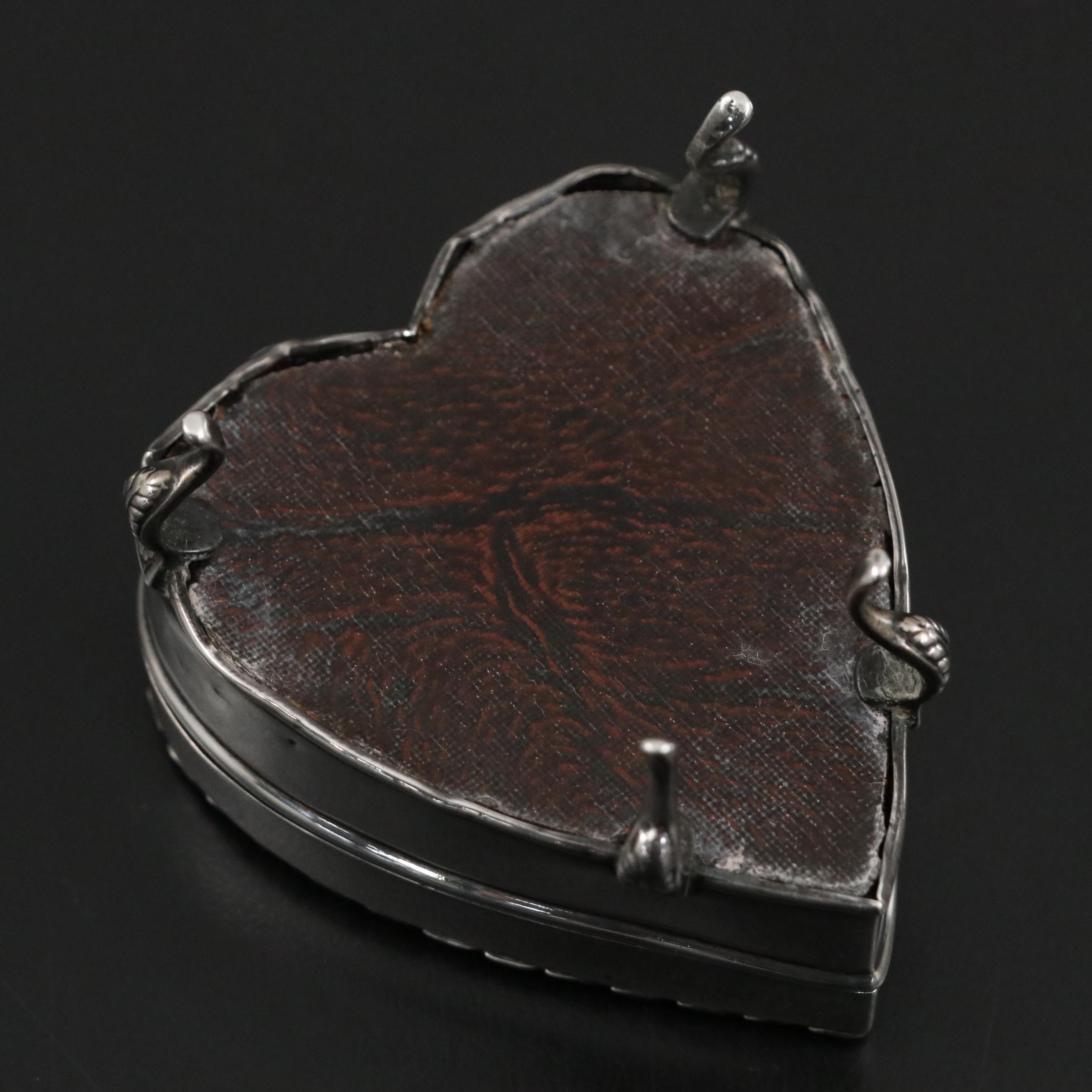 William Comyns & Sons English Sterling Silver and Tortoise Shell Heart ...