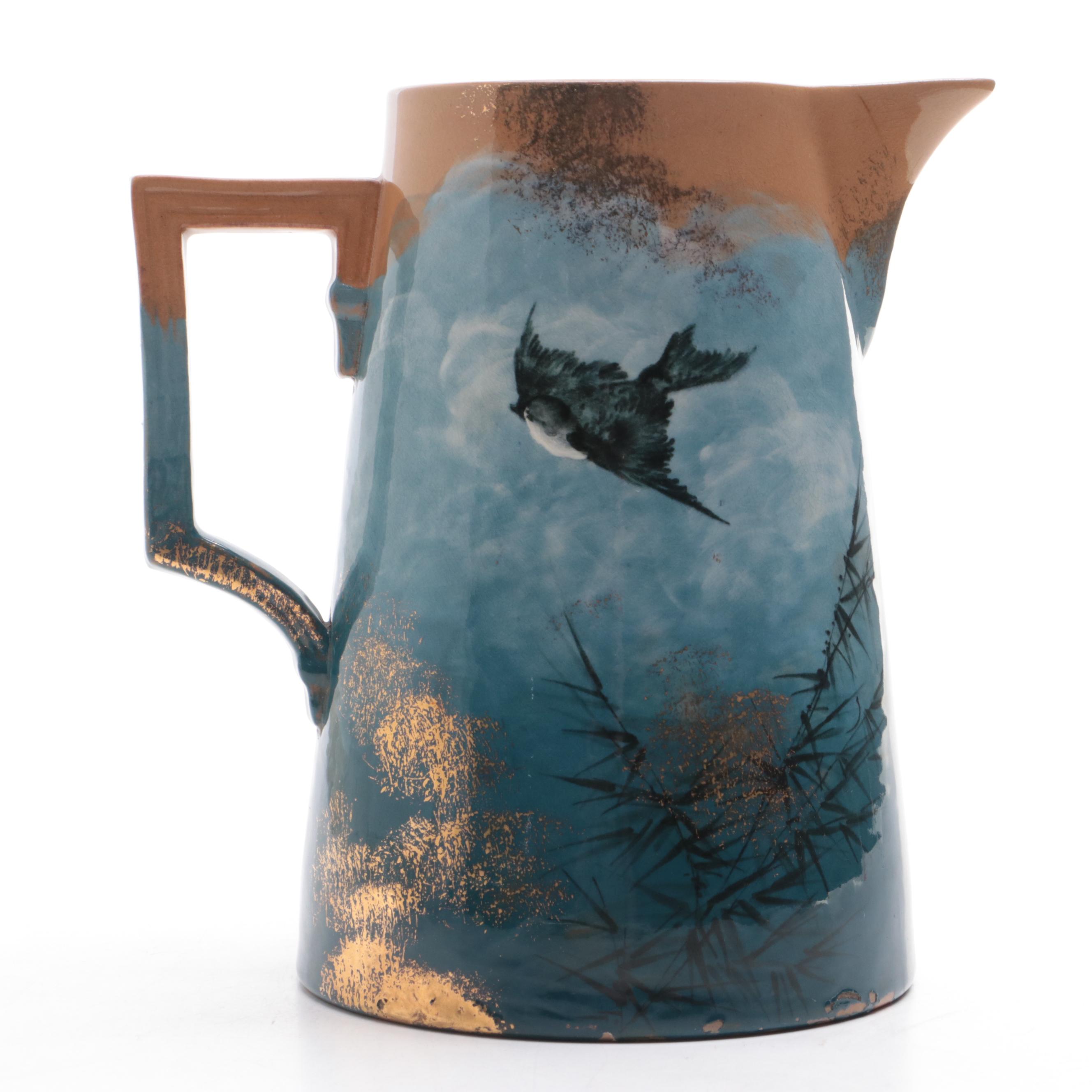 Martin Rettig for Rookwood Pottery Glazed Ceramic Pitcher, 1883 ...