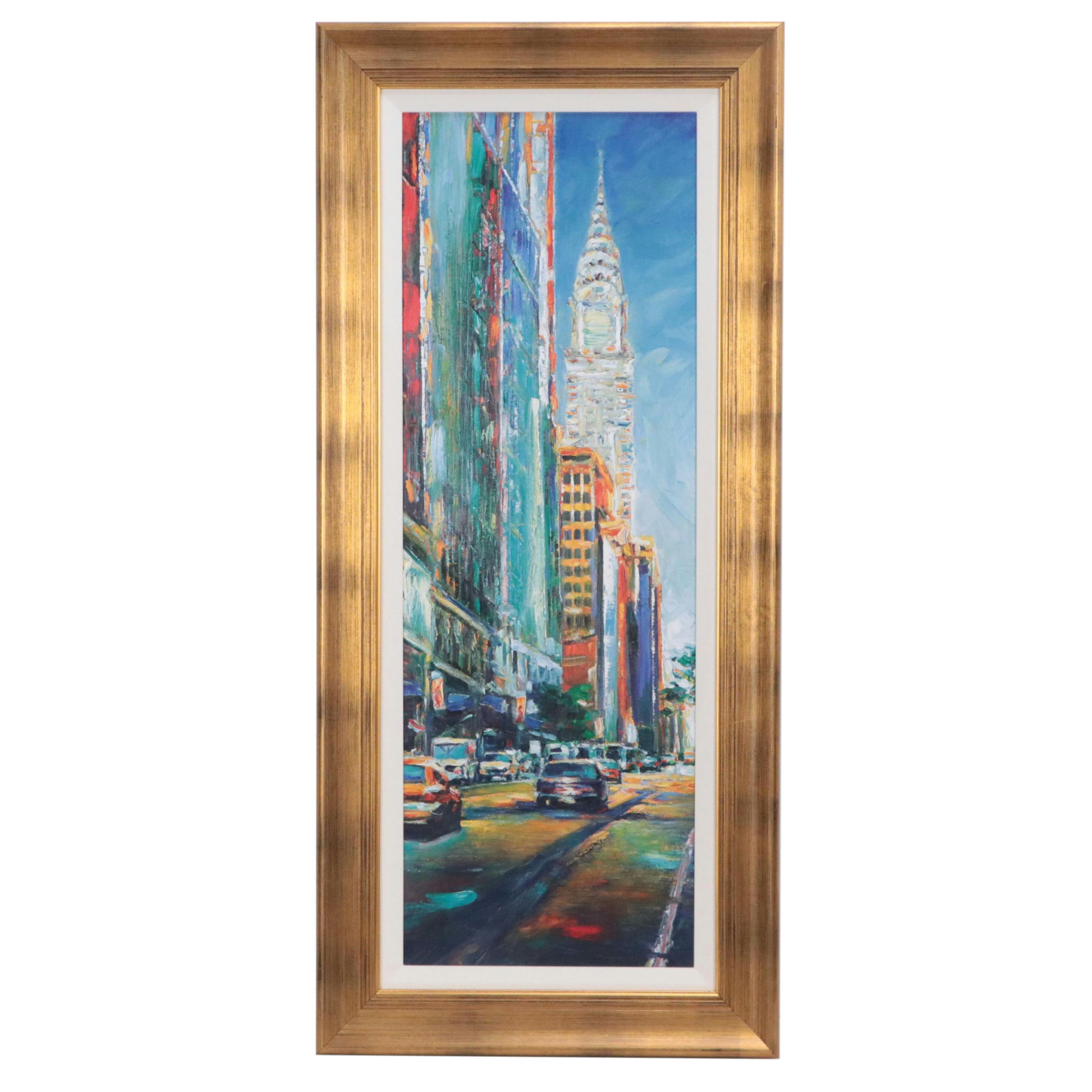 Offset Lithograph of City Street Scene, 21st Century | Everything But ...