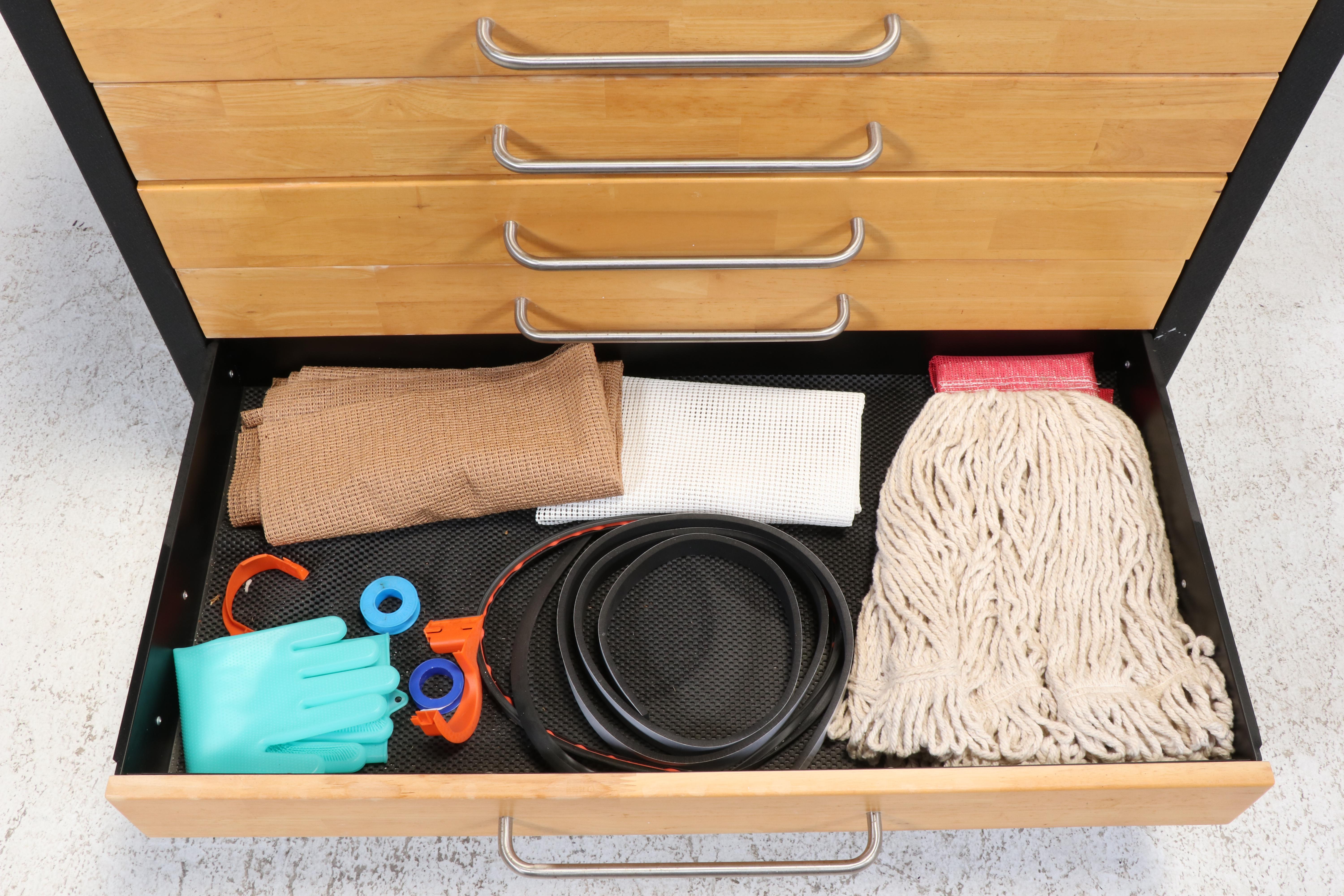 Maple Wood and Metal Tool Storage on Casters with Tools, 21st C ...