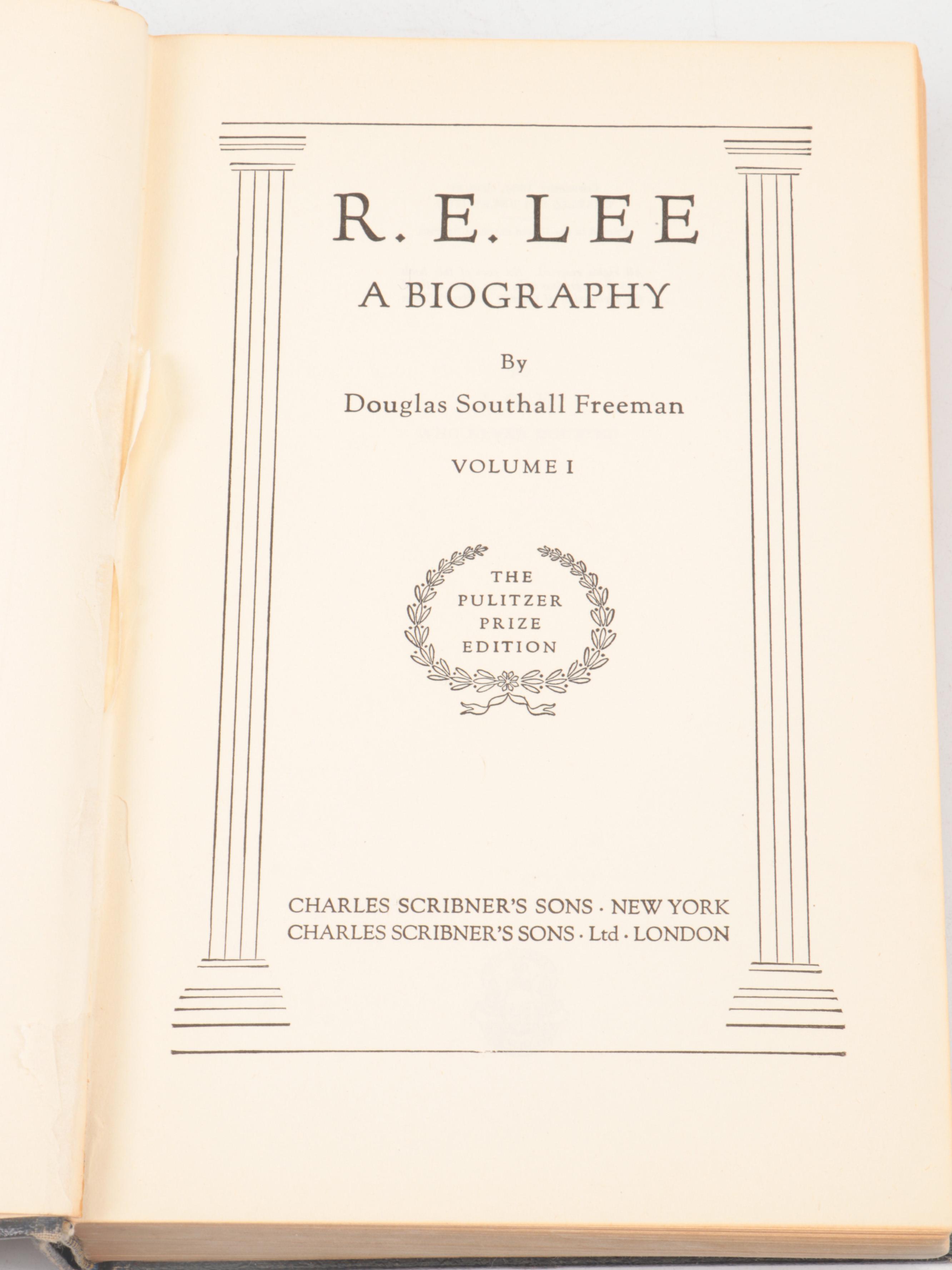 Pulitzer Prize Edition "R. E. Lee: A Biography" Four-Volume Set by ...