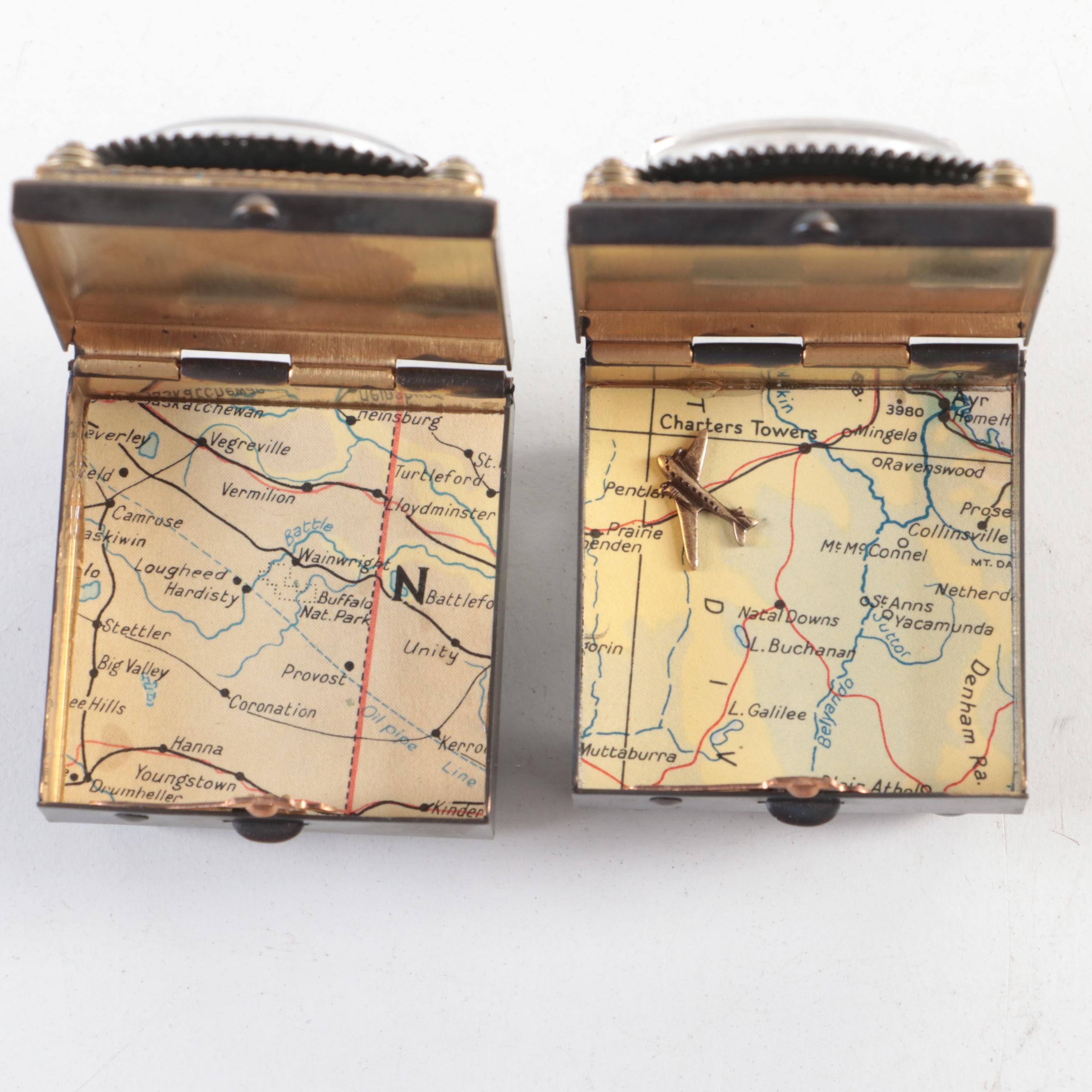 Jim Mullen Mullanium Collection Travel Themed Metal Footed Boxes ...