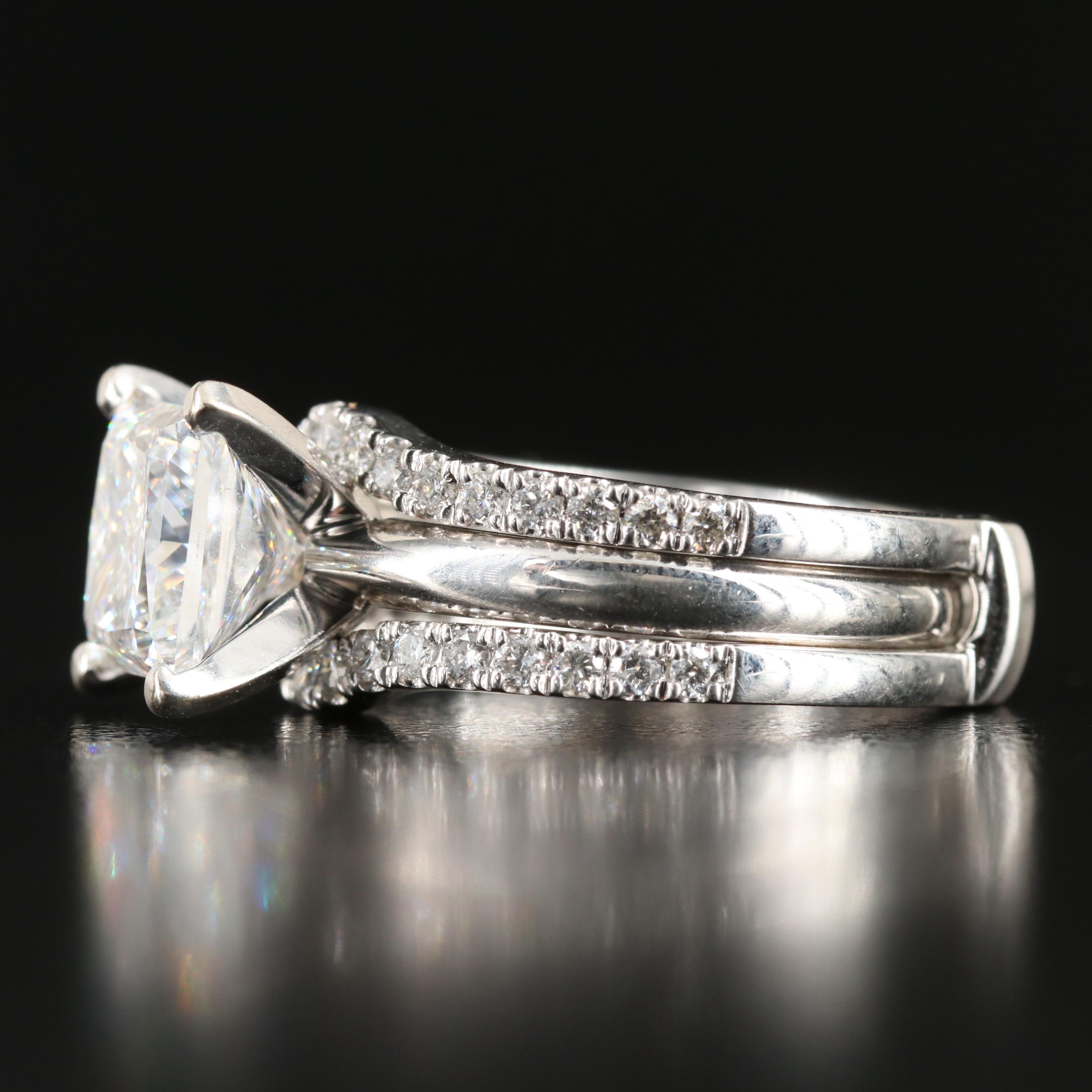 14K 3.02 CT Lab Grown Diamond Solitaire and 0.55 CTW Diamond Enhancer ...