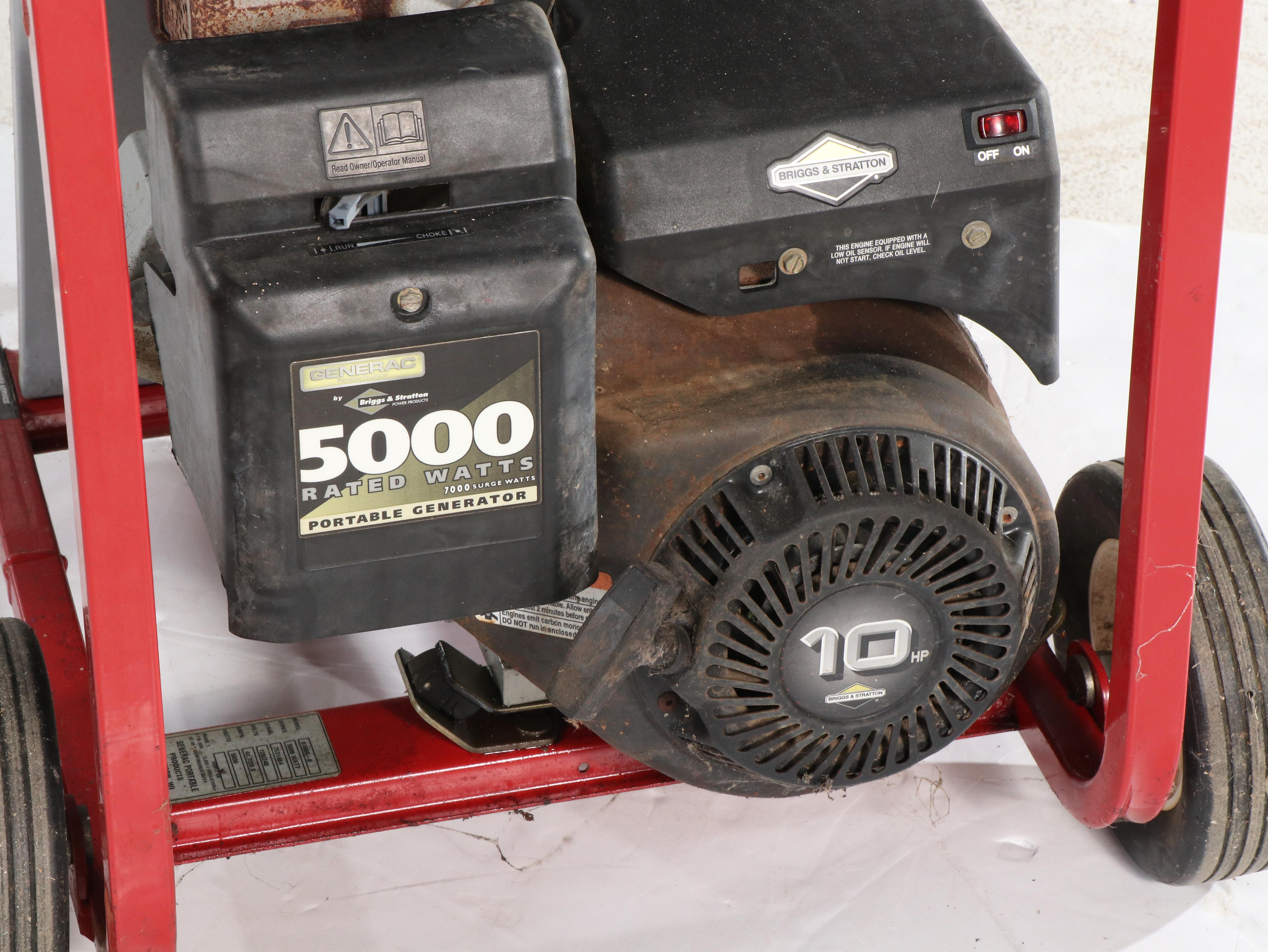 Generac 5000 Portable Gas Powered Generator | Everything But The House