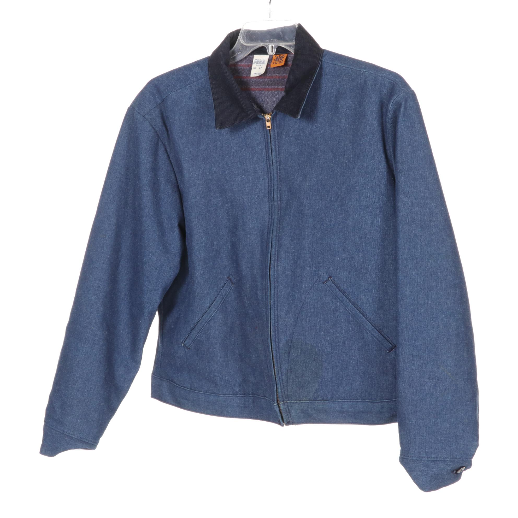Men's Big Ben by Wrangler Denim Work Jacket & London Fog Leather Bomber ...
