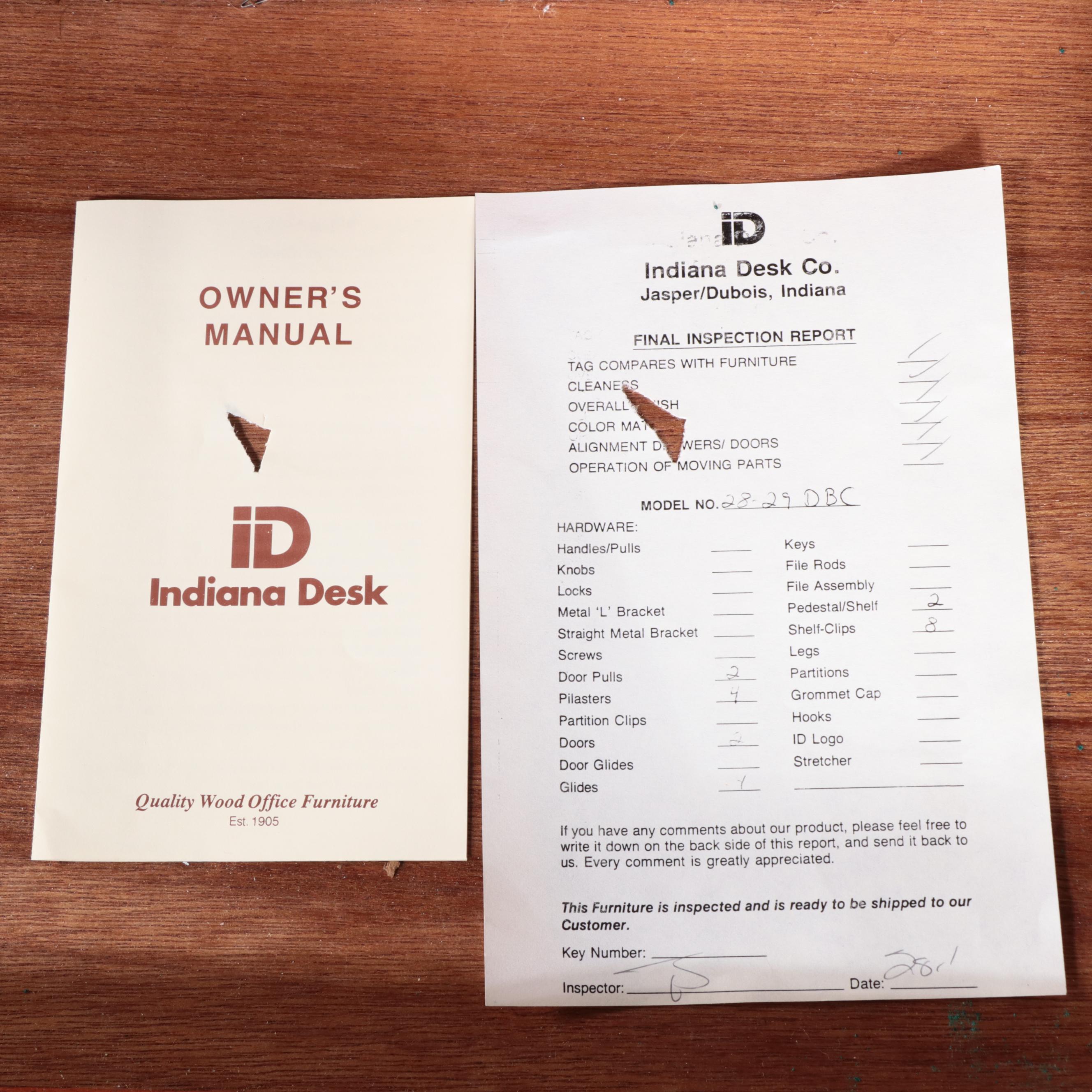 Indiana Desk Chippendale Style Mahogany Pedestal Desk with Faux Leather ...