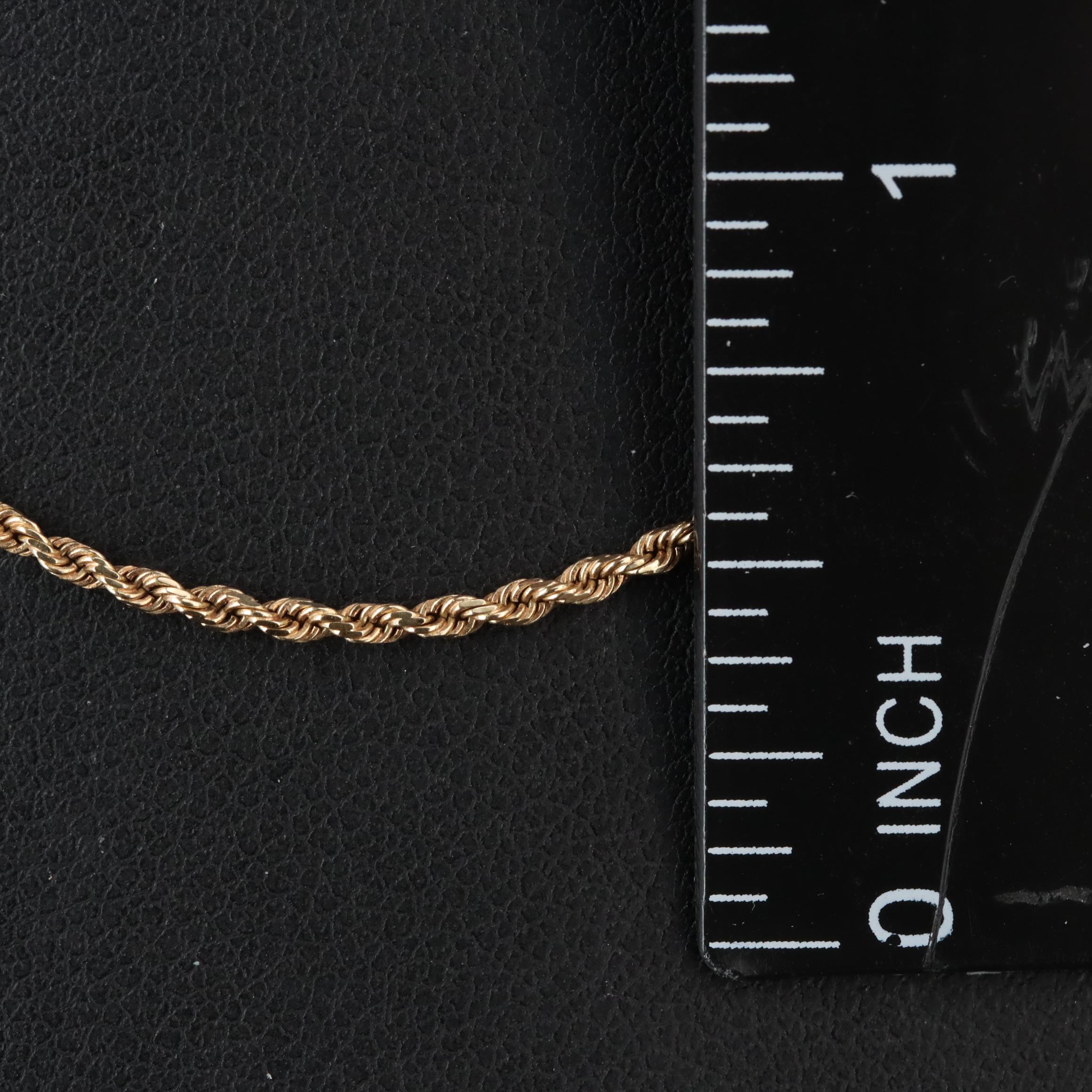 10K Braided Rope Chain Necklace | EBTH