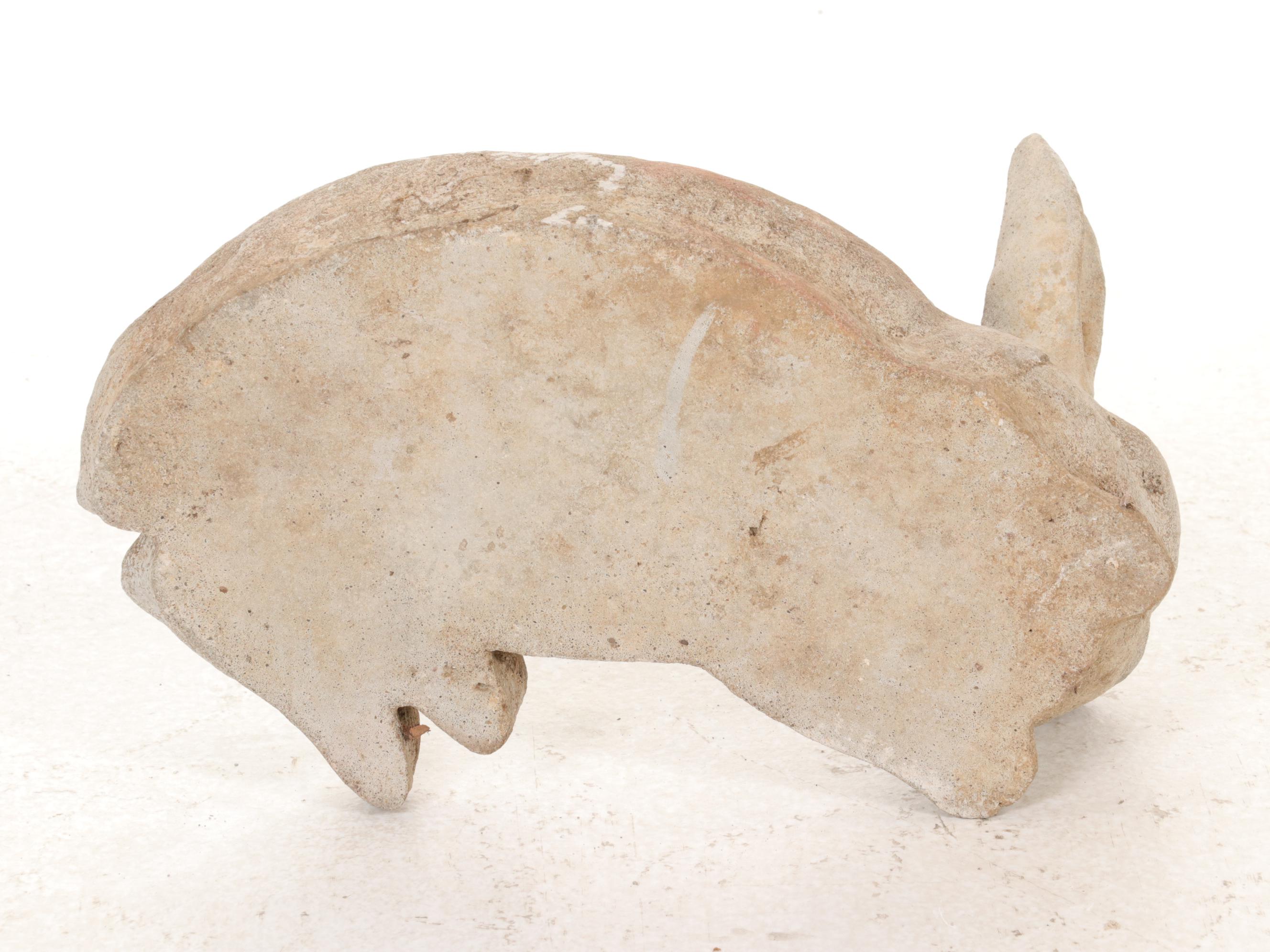 Two Cast Concrete Rabbit Garden Sculptures | Everything But The House