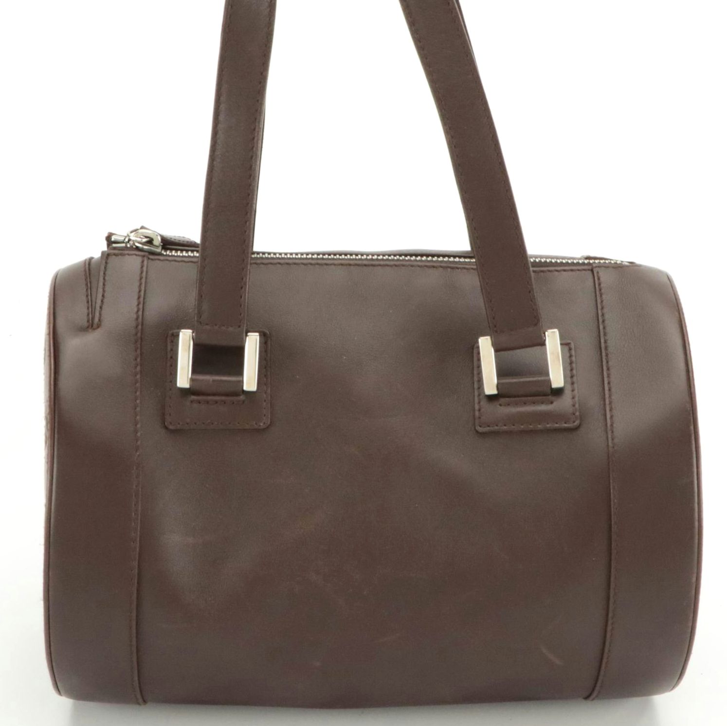 BVLGARI Mini Boston Handbag in Brown Leather | Everything But The House