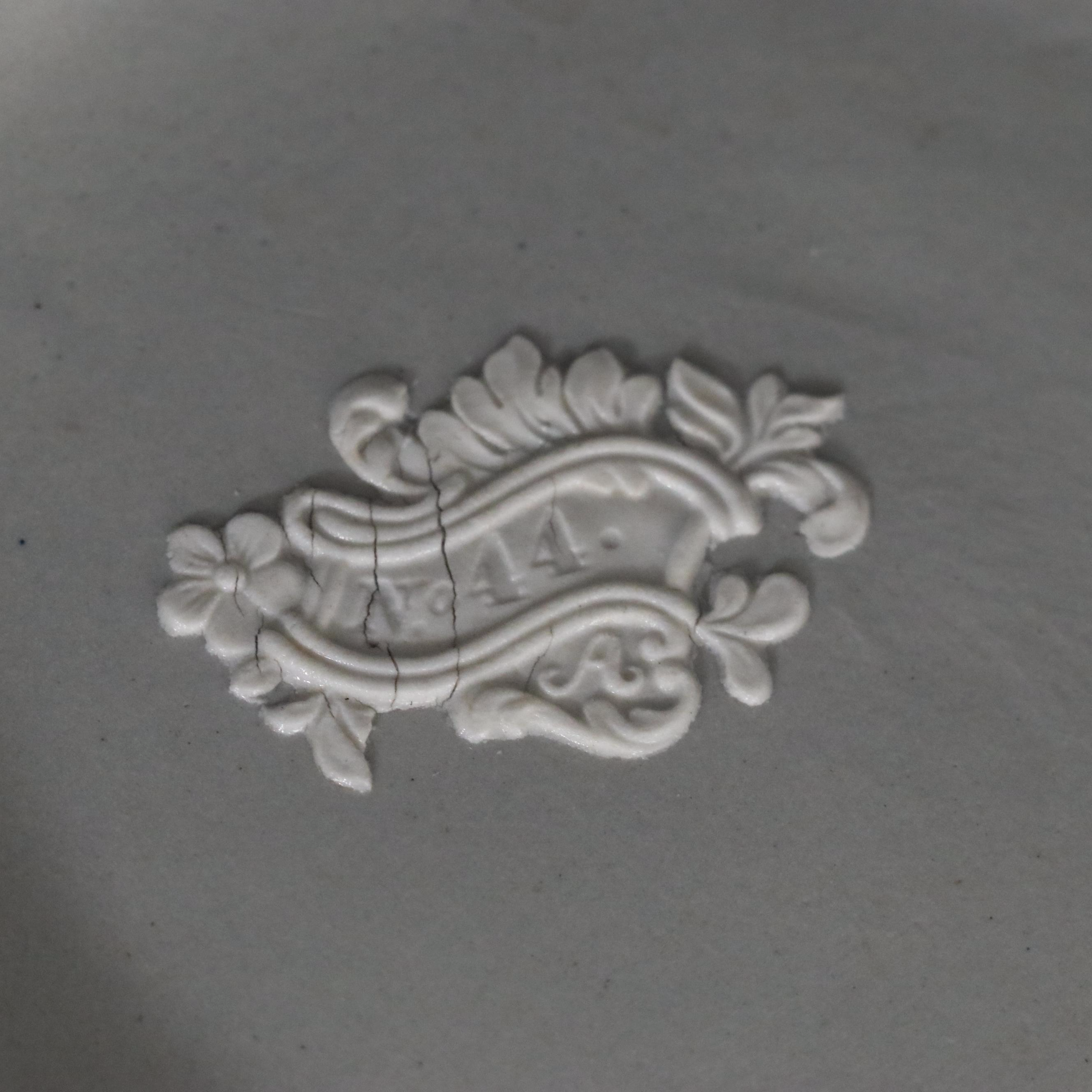 English Victorian Grey and White Sprig Decorated Pitcher Four Seasons ...