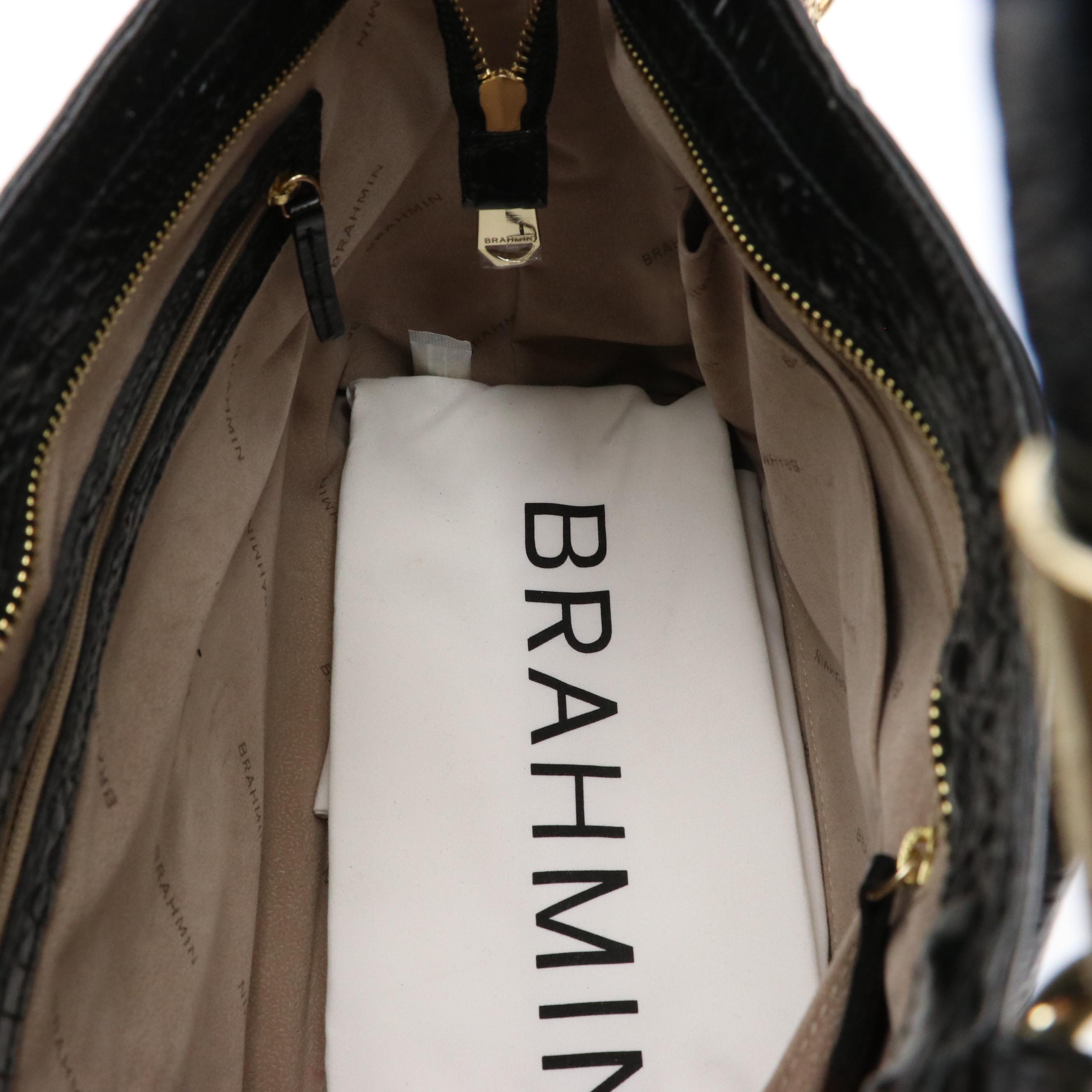 Brahmin Tri-Color Brown and Black Croc Embossed Two-Way Bags ...