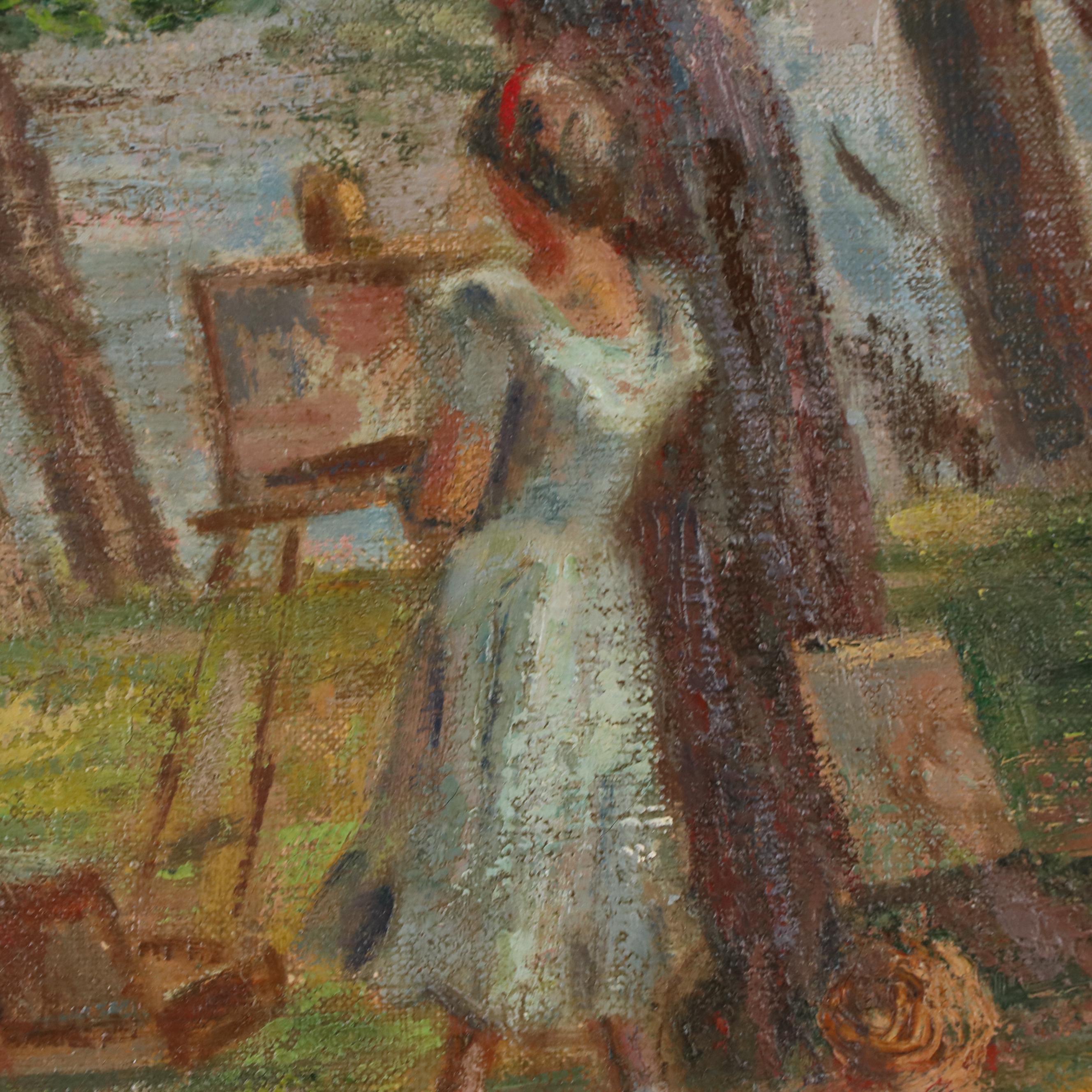 Mildred E. Williams Oil Painting of Leisure Scene, Mid 20th Century | EBTH